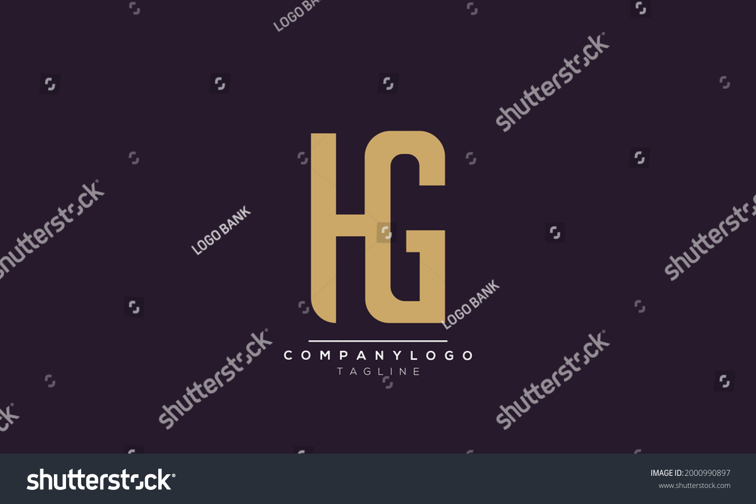 Hg Initials Monogram Letter Text Alphabet Stock Vector (Royalty Free ...