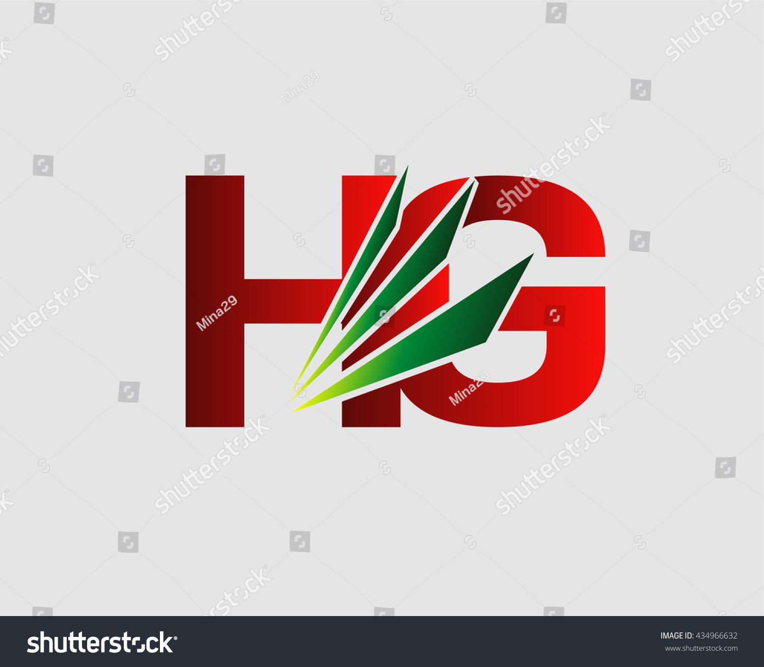 Hg Letter Logo Stock Vector 434966632 - Shutterstock