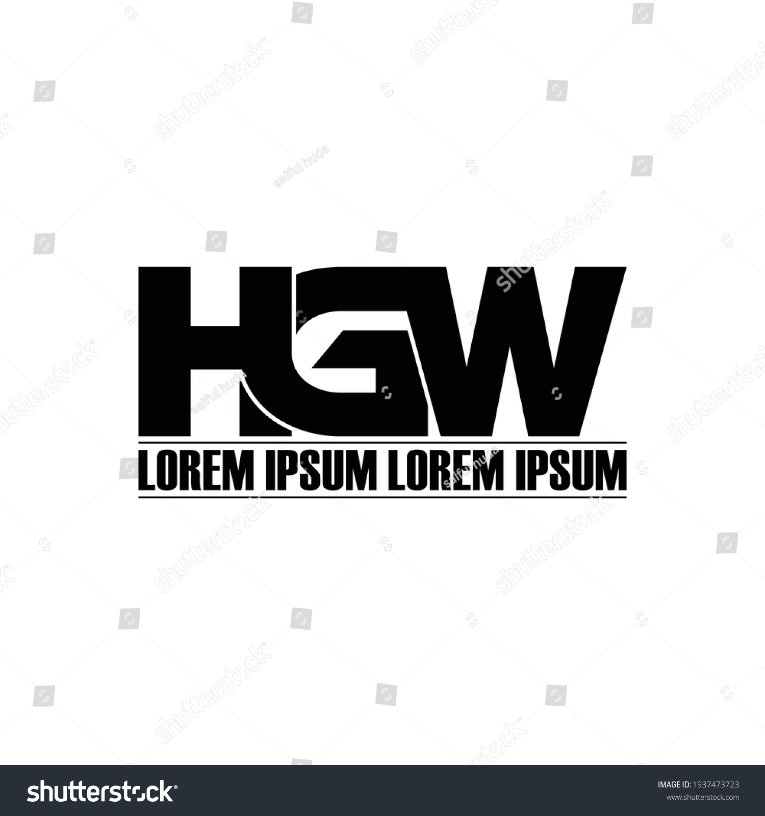Hgw Letter Monogram Logo Design Vector Stock Vector (Royalty Free ...