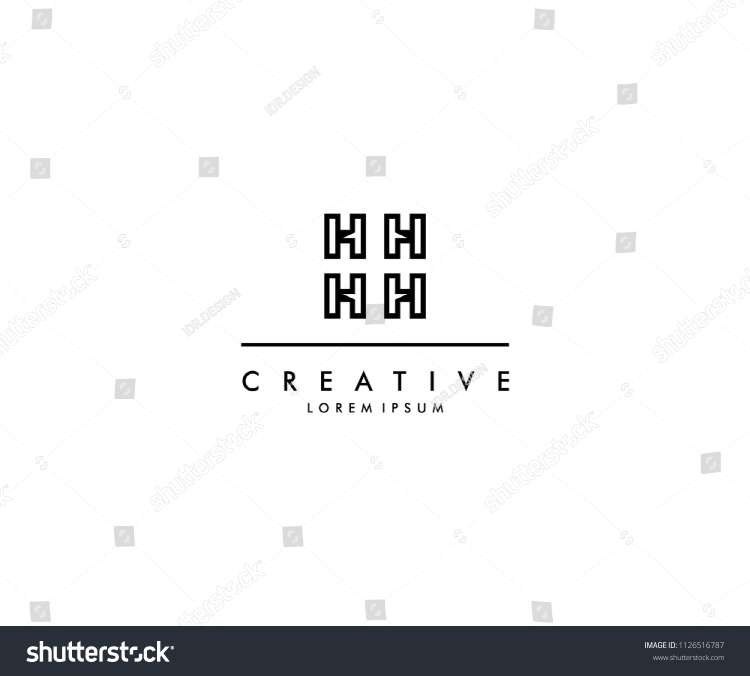 Hh Logo Design Template Stock Vector (Royalty Free) 1126516787 ...
