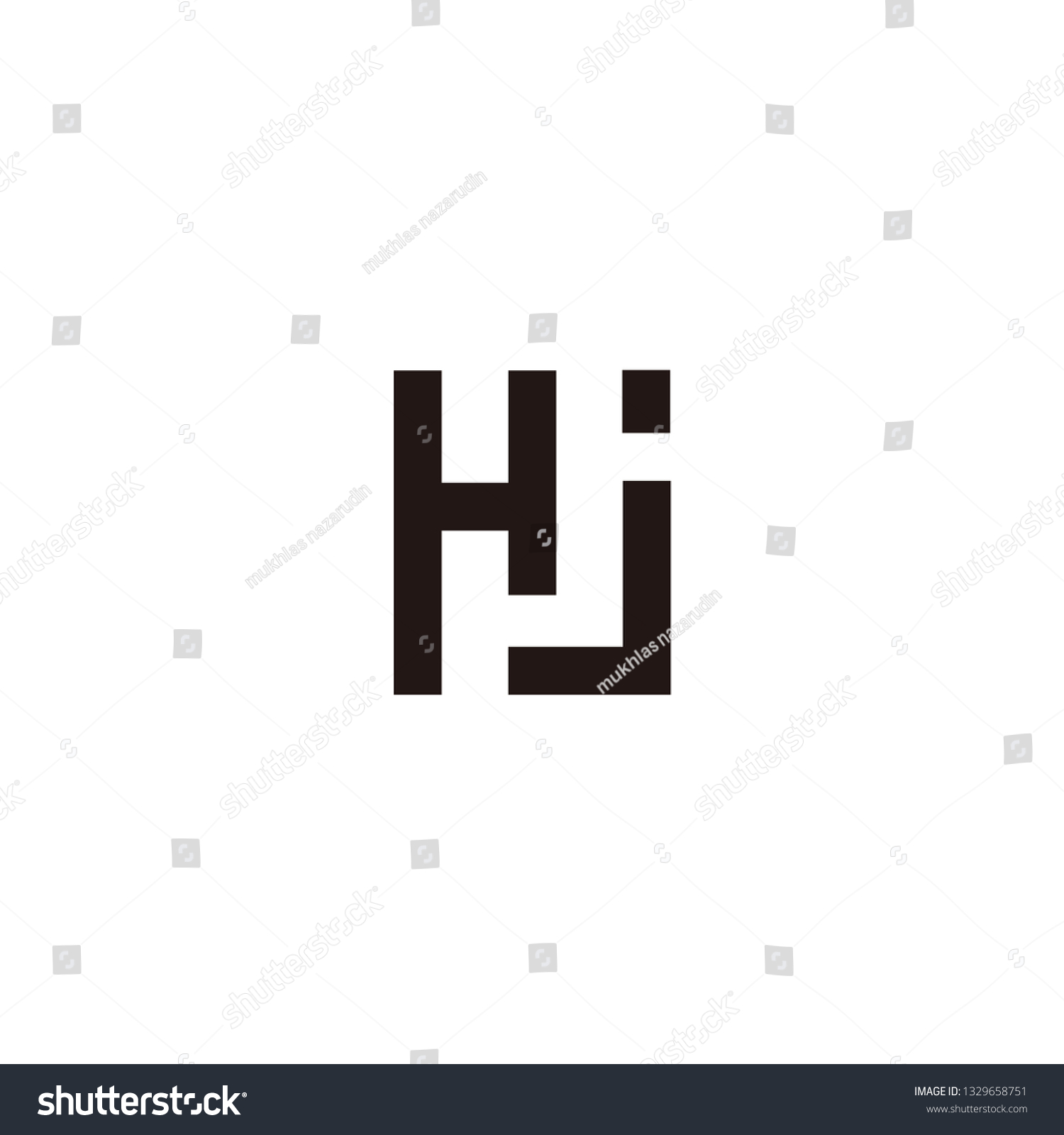 Hi Letter Vector Logo Stock Vector (Royalty Free) 1329658751