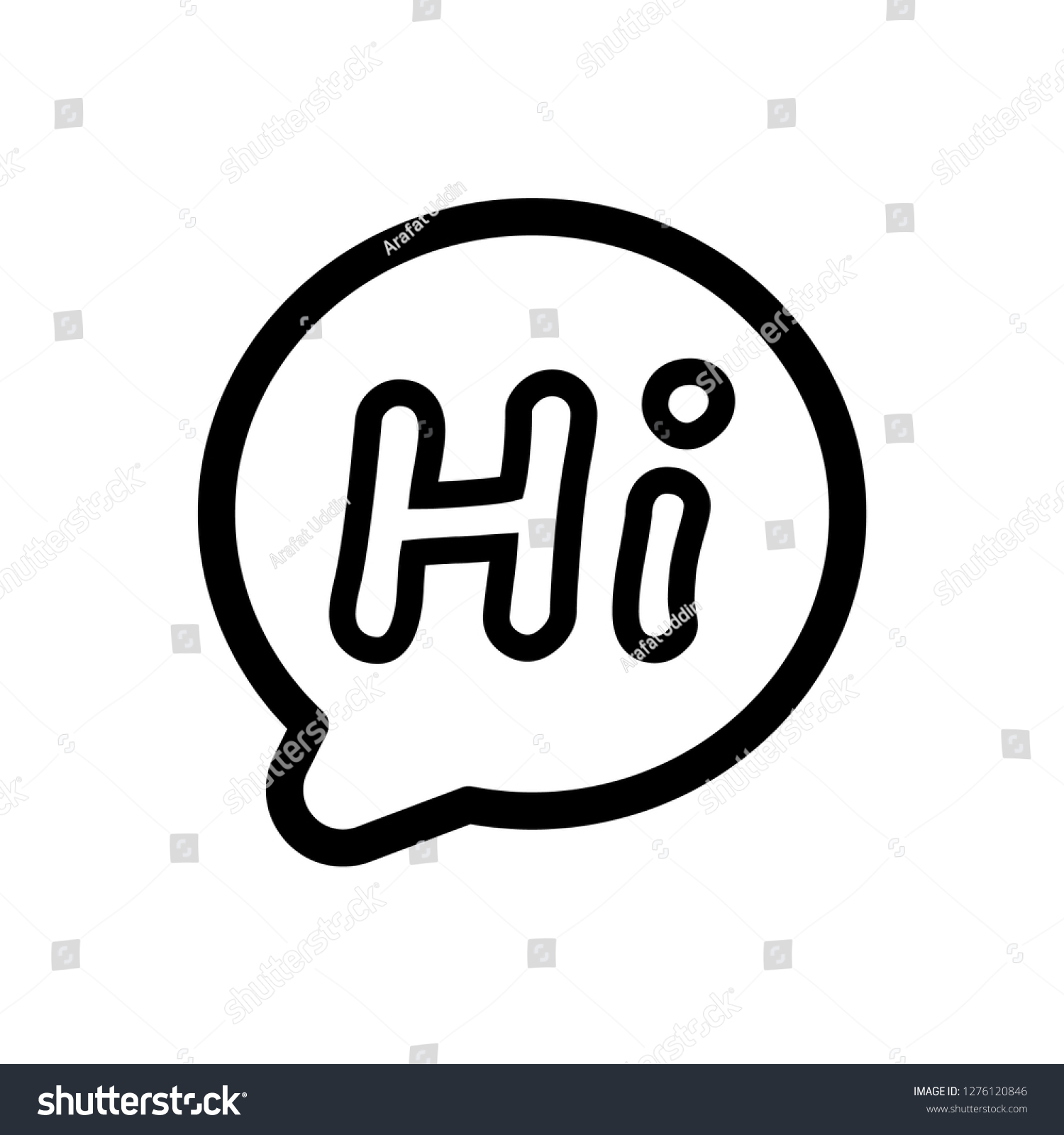 Hi Message Line Icon Stock Vector (Royalty Free) 1276120846 | Shutterstock