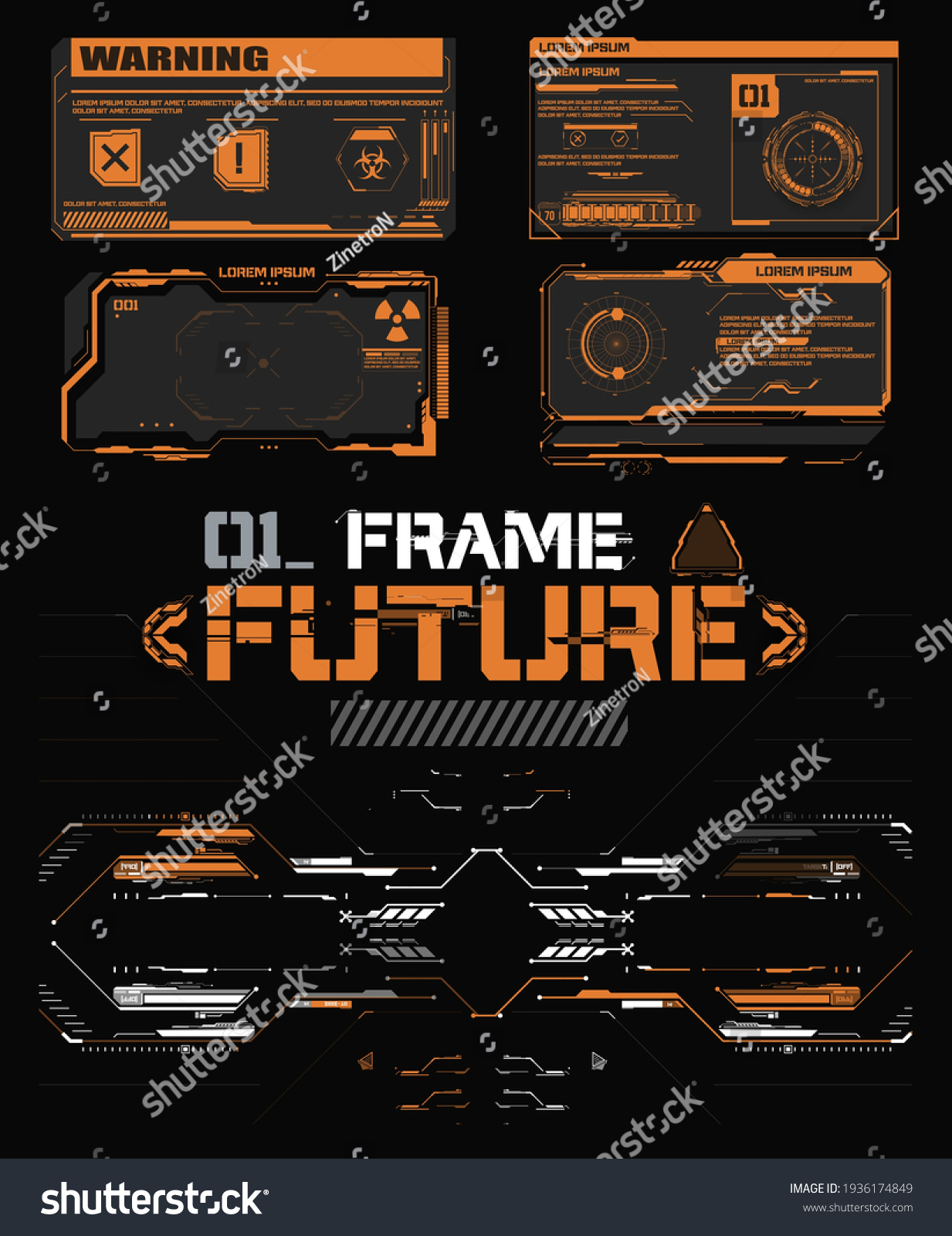 Hi Tech Abstract Rectangle Frame Screens Stock Vector (Royalty Free ...