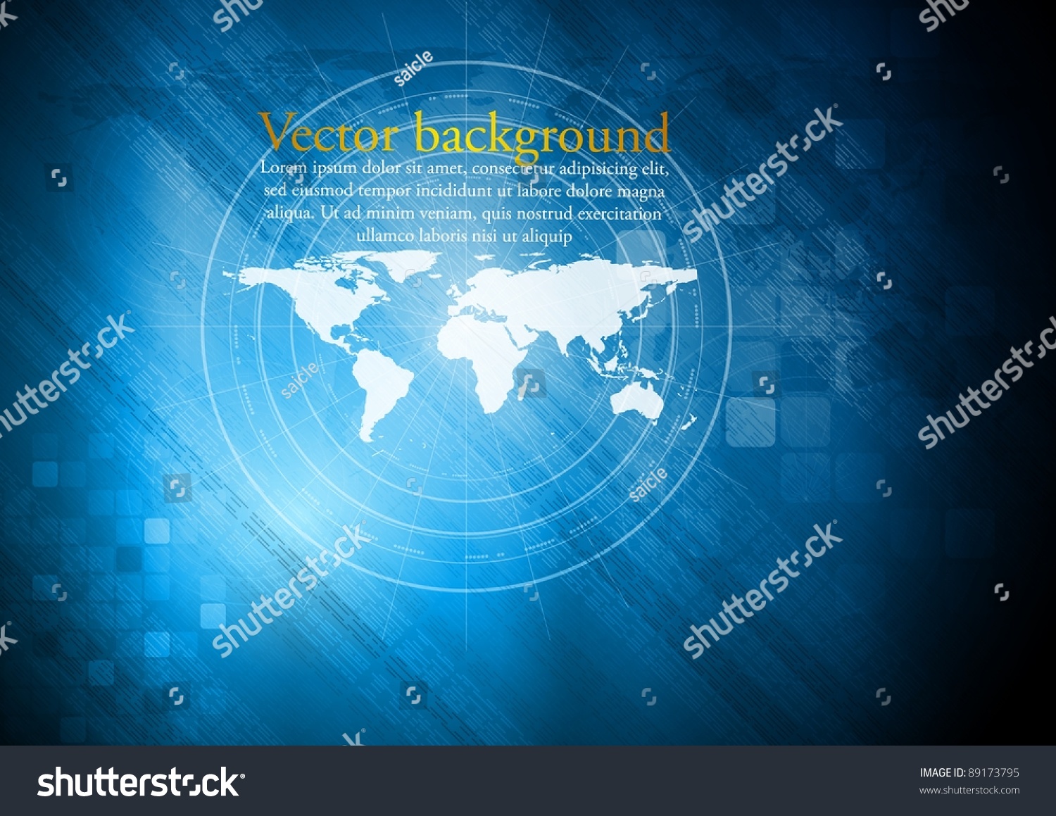 Hitech Design World Map Eps 10 Stock Vector (Royalty Free) 89173795