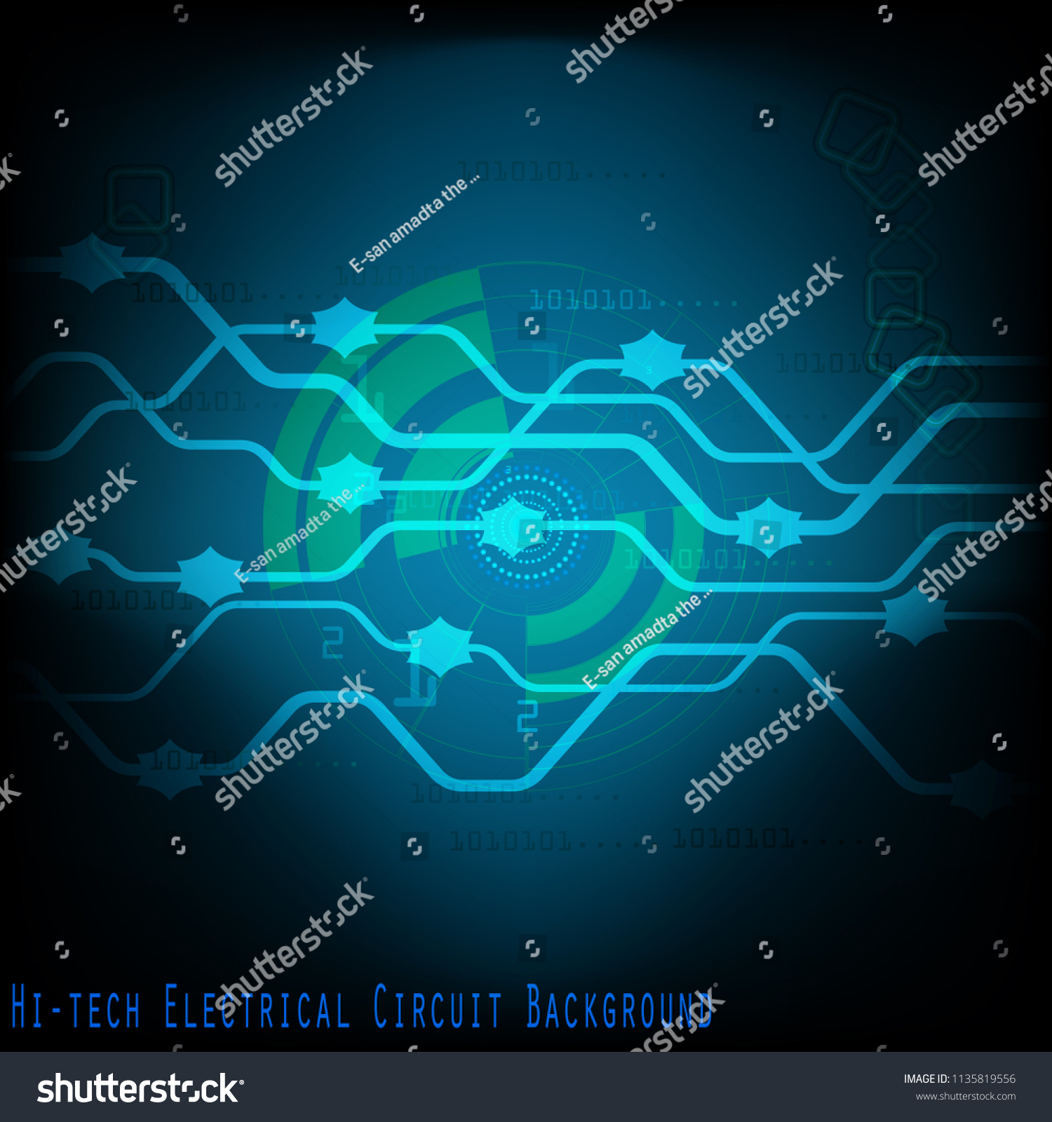 Hitech Electrical Circuit Background Stock Vector (Royalty Free) 1135819556