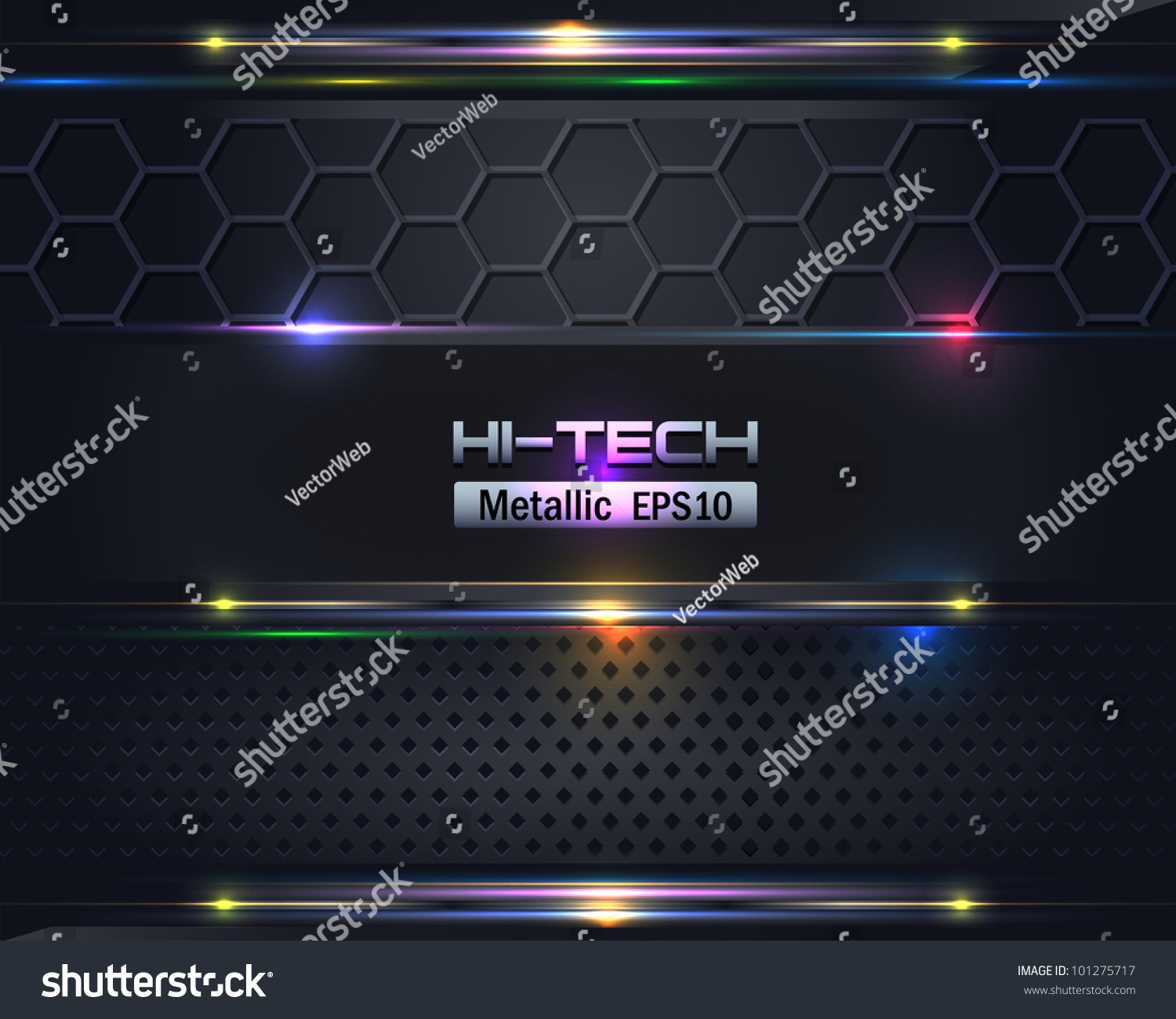 Hitech Metallic Background Vector Design Stock Vector (Royalty Free ...