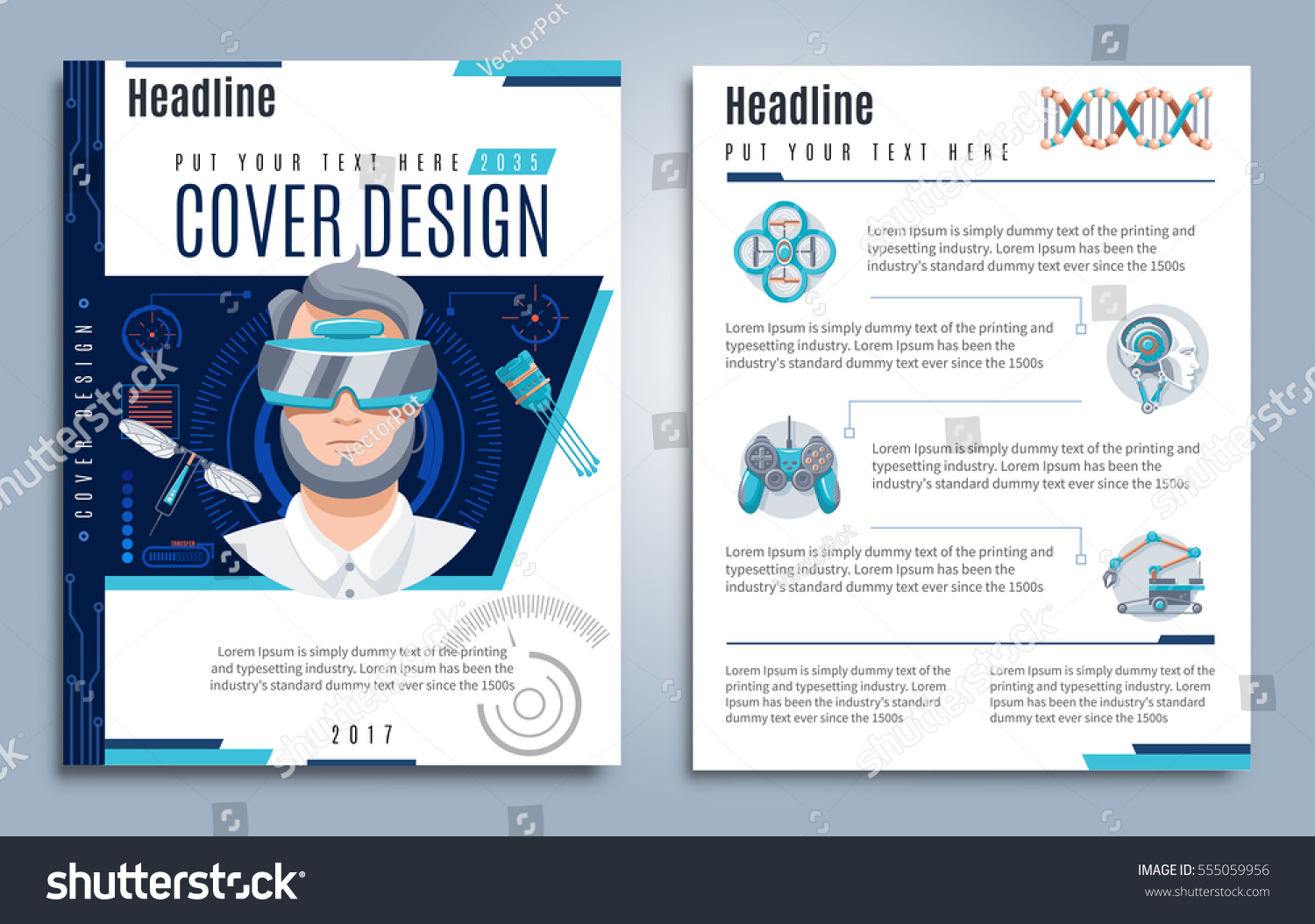 Hitech Presentation Cover Design Text Virtual Stock Vector (Royalty ...
