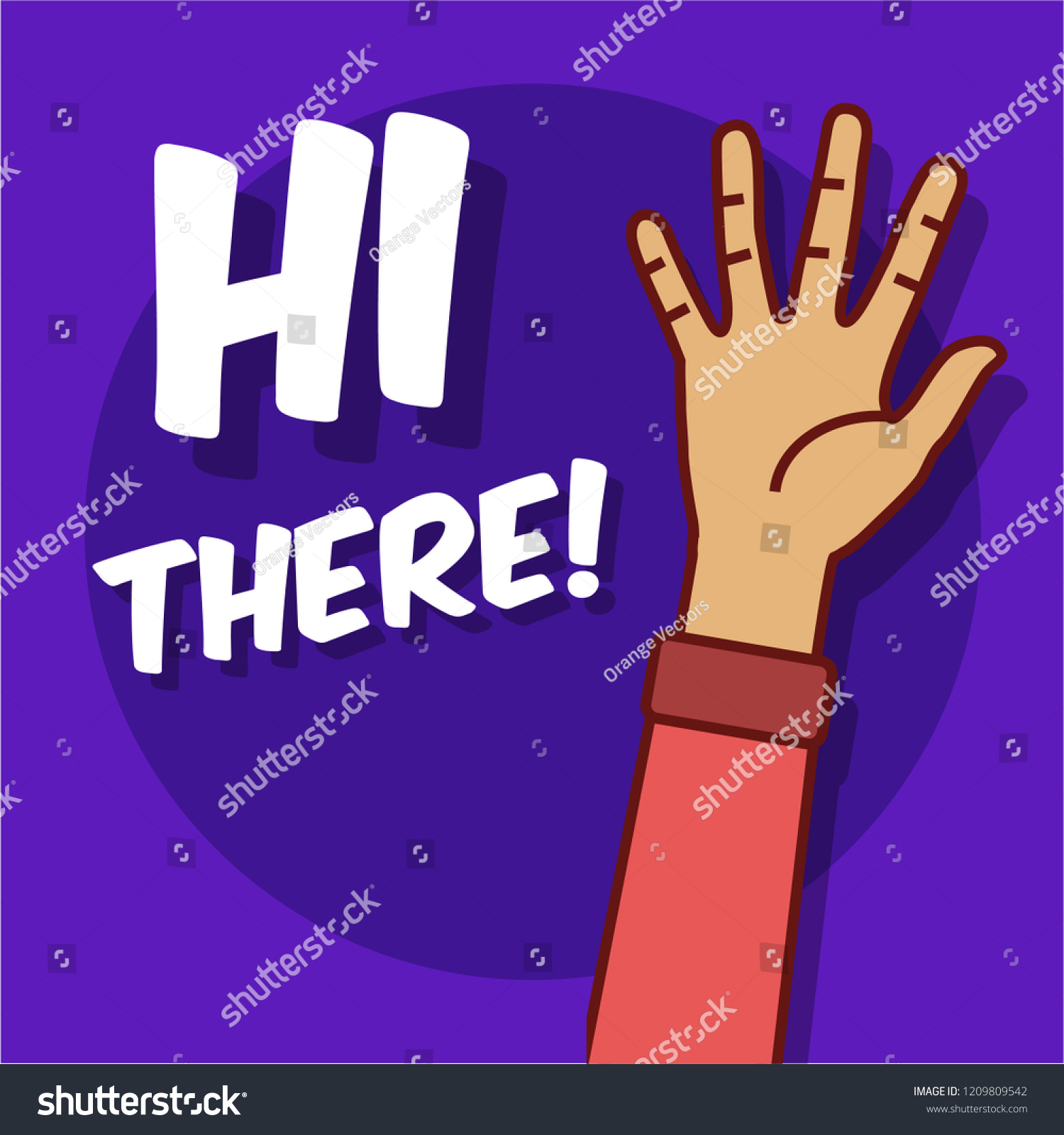 Hi There Waving Hand Vector Illustration Stock Vector (Royalty Free ...