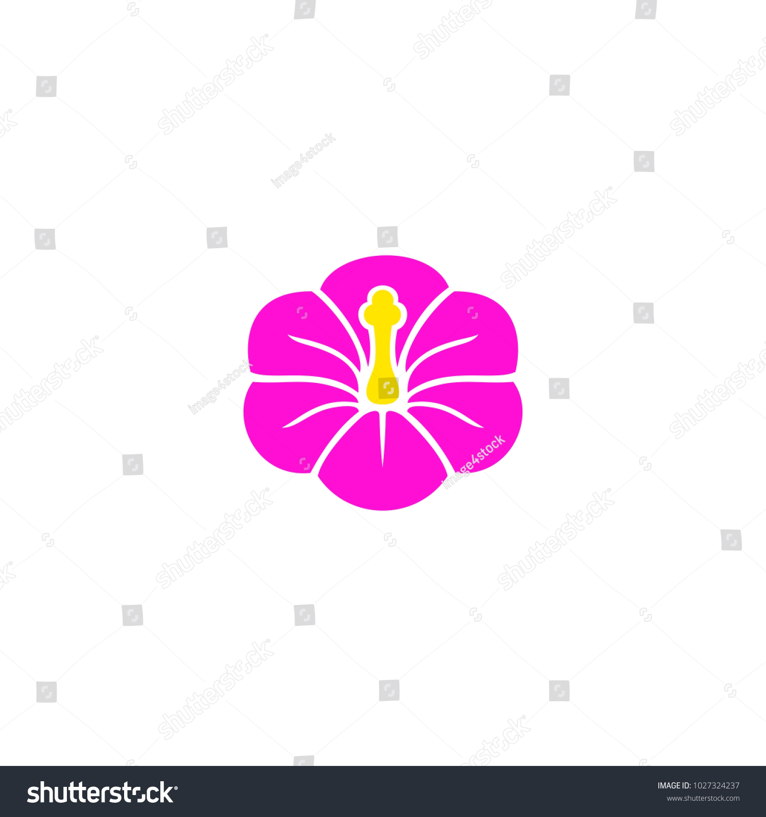 Hibiscus Flower Icon Vector Stock Vector (Royalty Free) 1027324237 ...