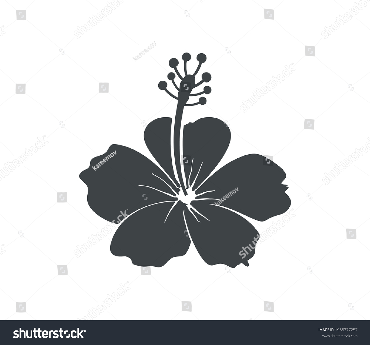 Hibiscus Flower Icon Vector Illustrations Stock Vector (Royalty Free ...