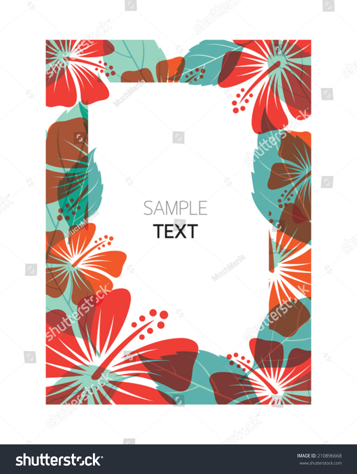 Hibiscus Frame Stock Vector (Royalty Free) 210896668