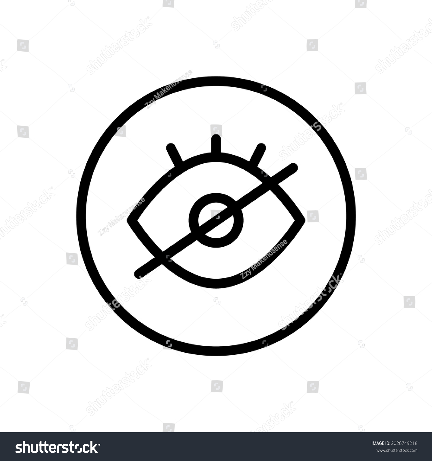Hidden Eye Vector Line Icon Editable Stock Vector (Royalty Free ...