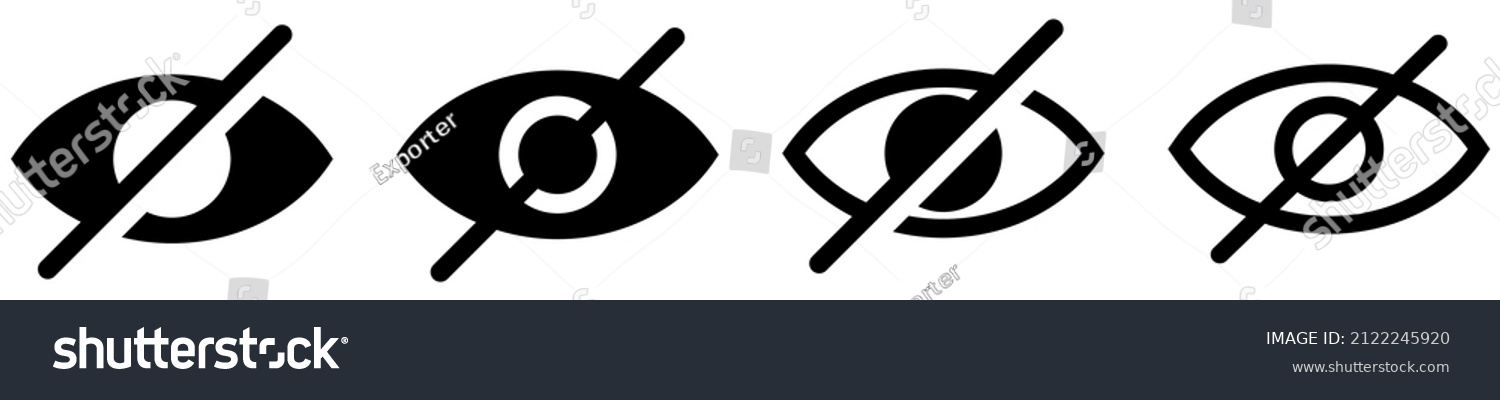 Hidden Vector Icons Set Privacy Concept Stock Vector (Royalty Free ...