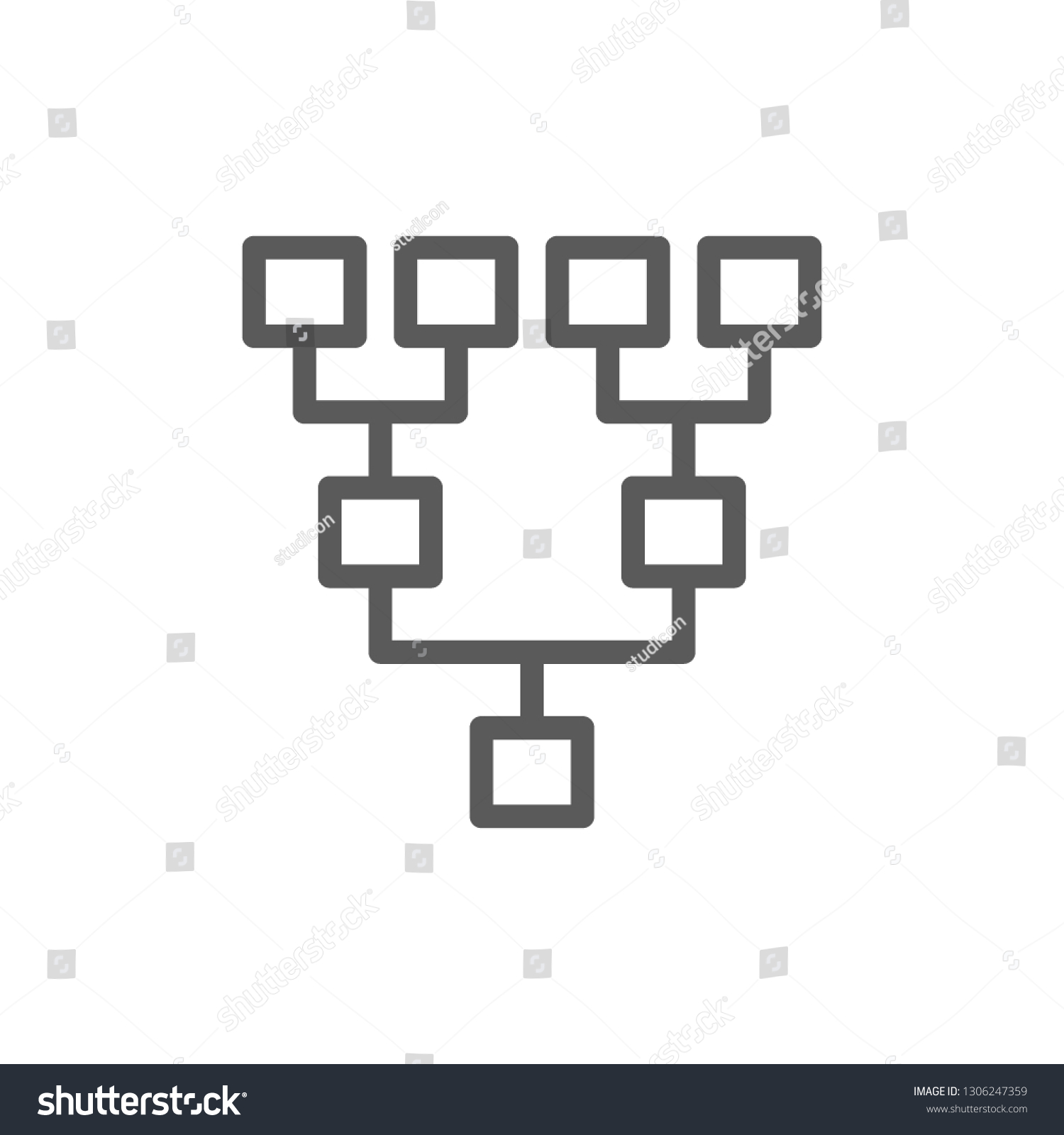 Hierarchical Chart Player Layout Line Icon Stock Vector (Royalty Free ...
