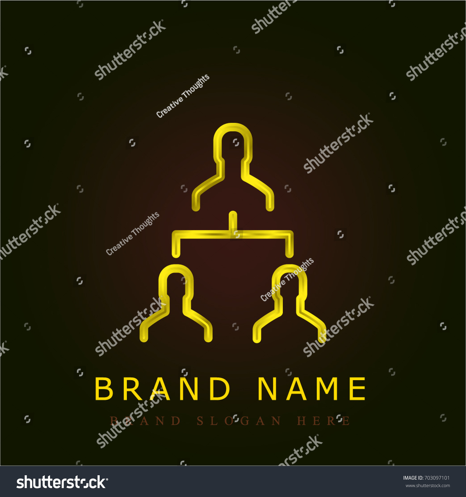 Hierarchical Structure Golden Metallic Logo Stock Vector (Royalty Free ...