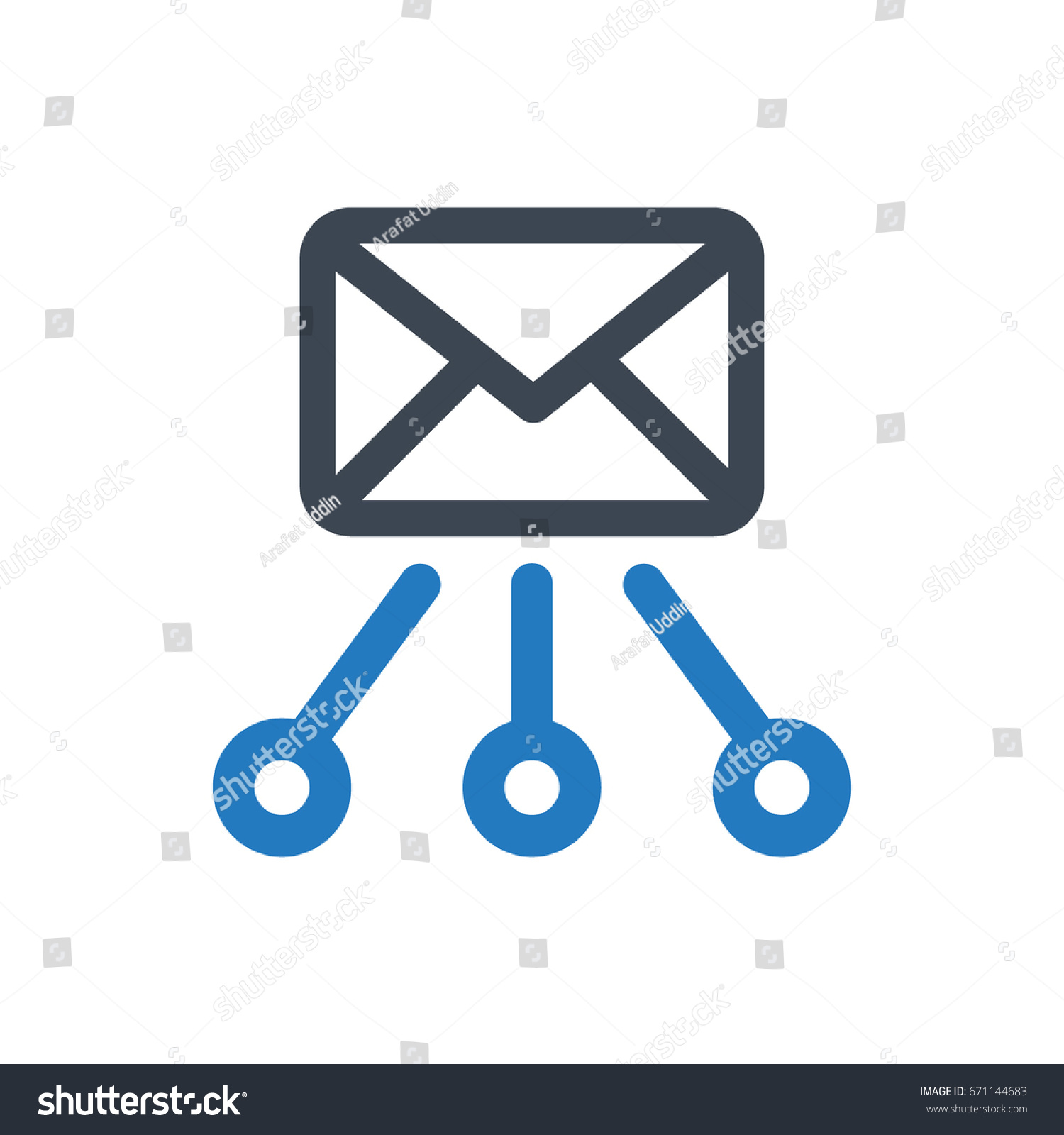 Hierarchy Email Icon Stock Vector (Royalty Free) 671144683