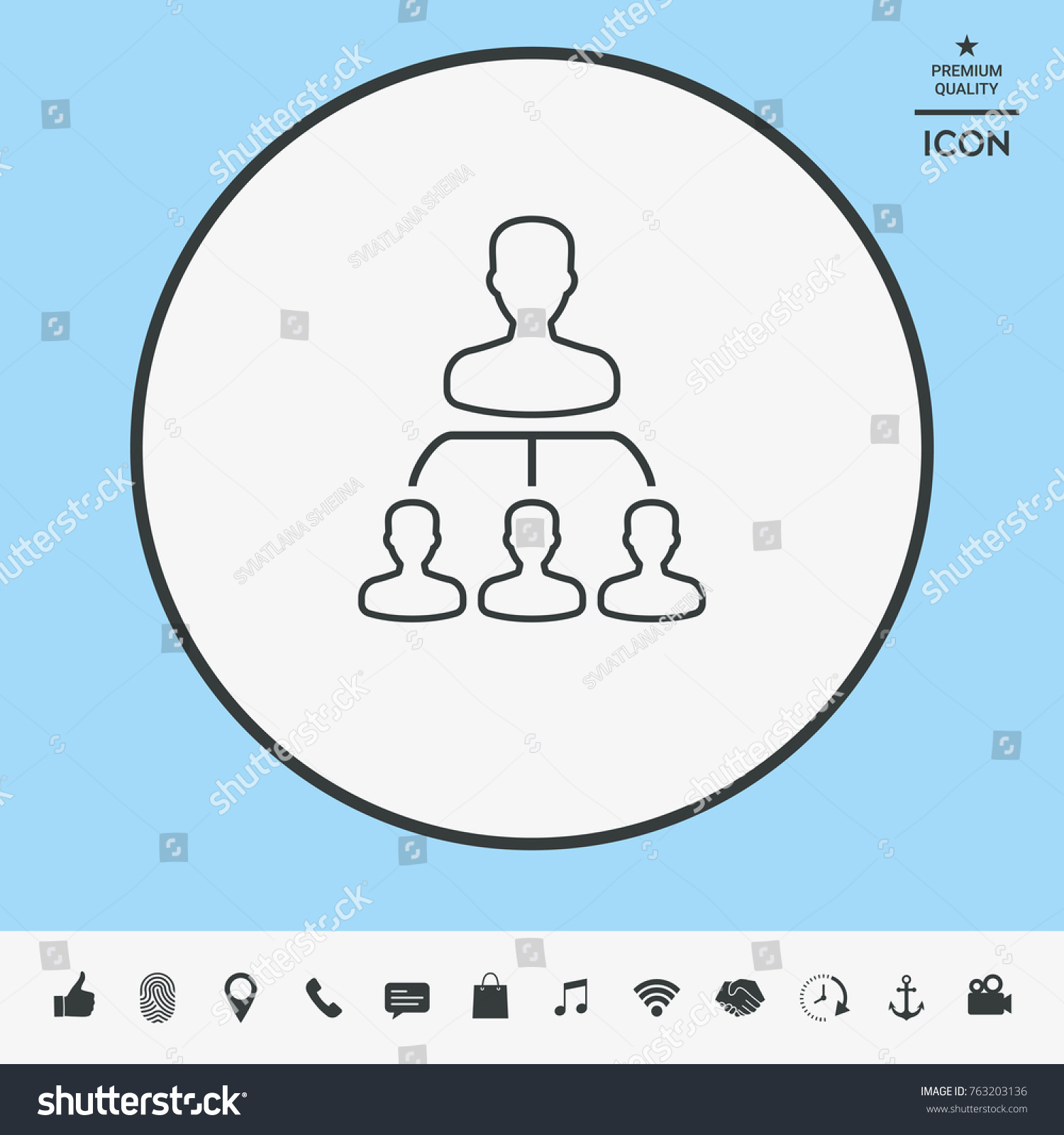 Hierarchy Line Icon Stock Vector (Royalty Free) 763203136