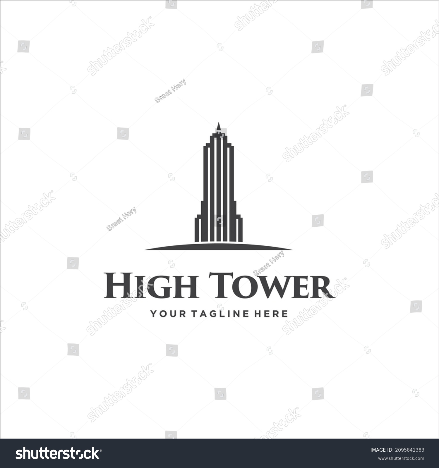 High Building Tower Logo Design Stock Vector (Royalty Free) 2095841383