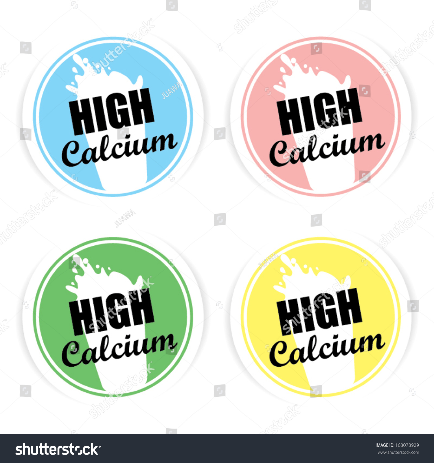 High Calcium Stickers Vector Stock Vector (Royalty Free) 168078929