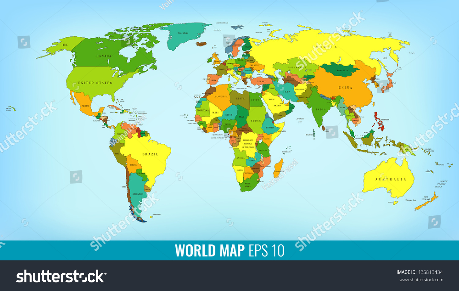 High Detail World Map Vector Illustration Stock Vector (Royalty Free ...