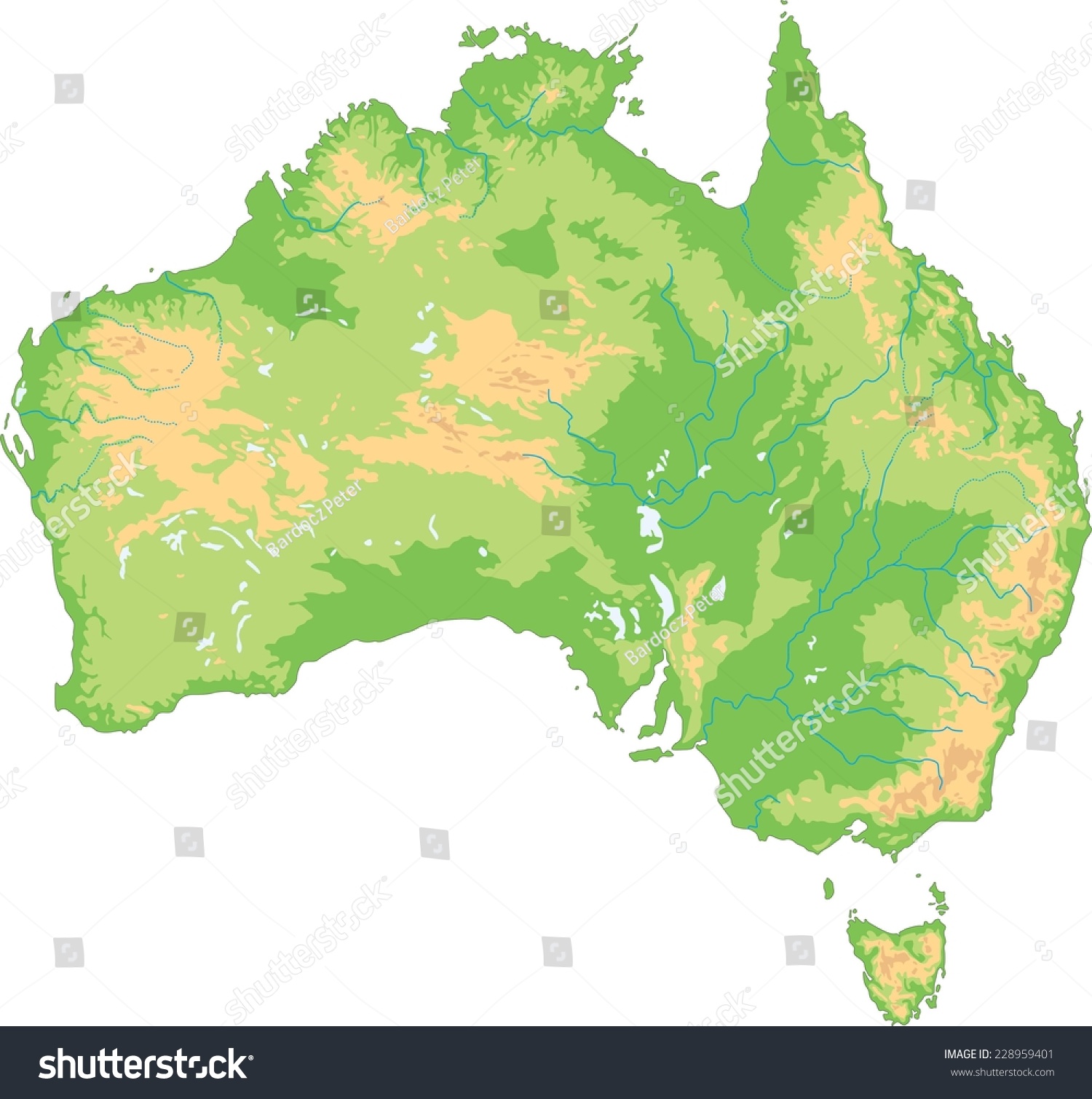 High Detailed Australia Physical Map Stock Vector (Royalty Free ... High Detailed Australia Physical Map Stock Vector (Royalty Free ...