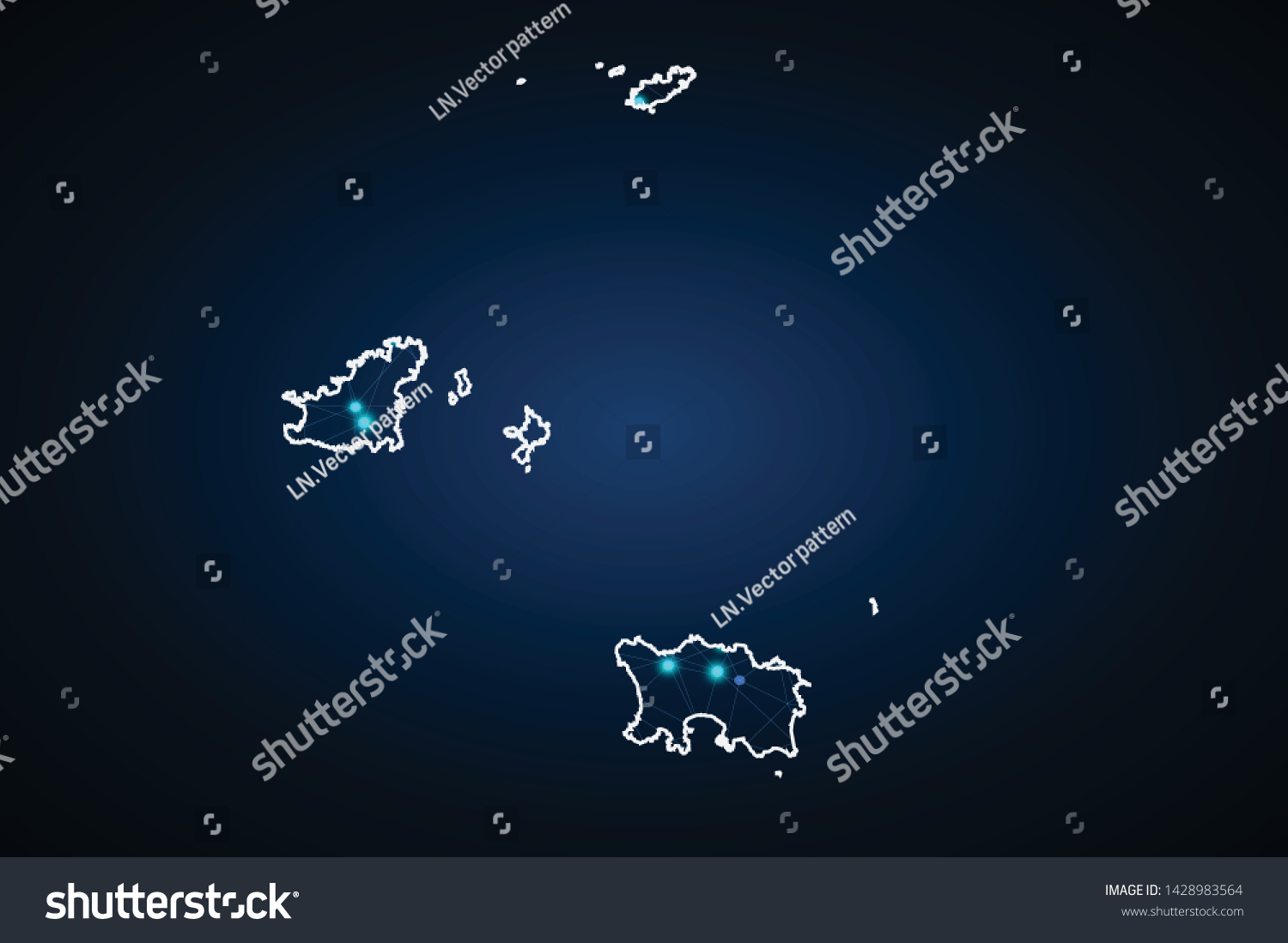 High Detailed Blue Vector Map Channel Stock Vector (Royalty Free ...
