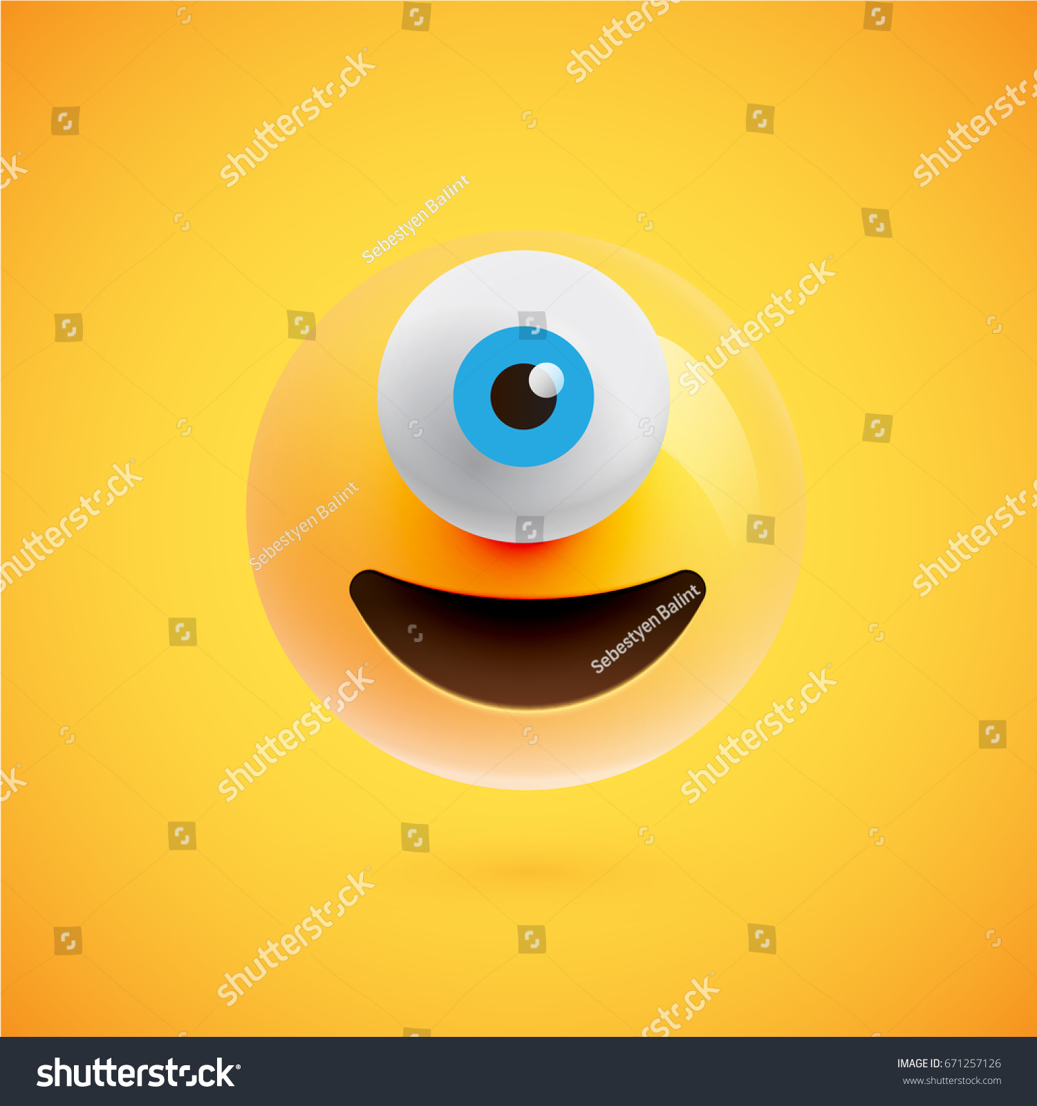 High Detailed Cyclops Smiley Vector Illustration Stock Vector (Royalty ...