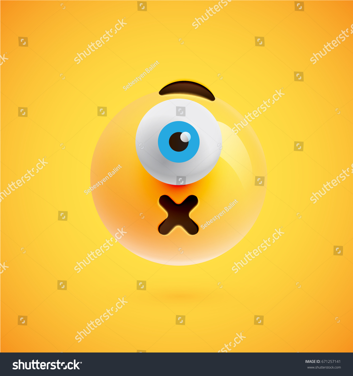 High Detailed Cyclops Smiley Vector Illustration Stock Vector (Royalty ...