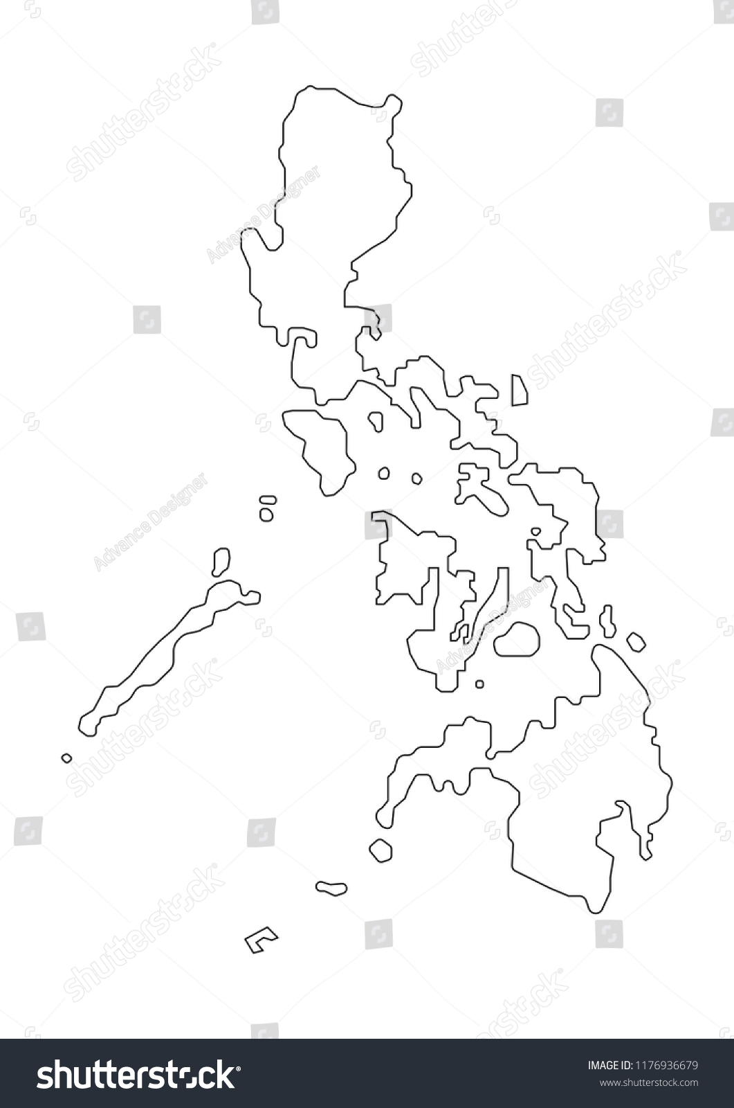 High Detailed Philippine Map Vector Illustration: เวกเตอร์สต็อก (ปลอด ...