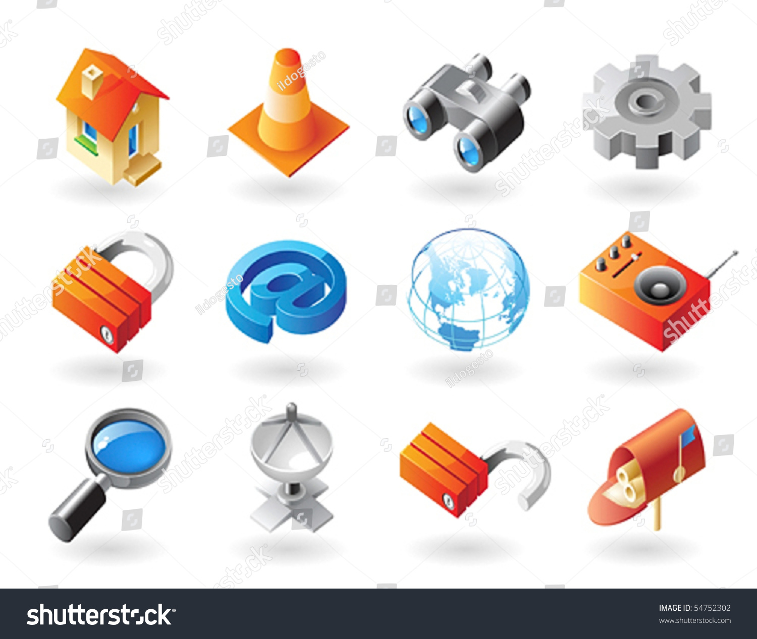 High Detailed Realistic Vector Icons Website Stock Vector (Royalty Free ...