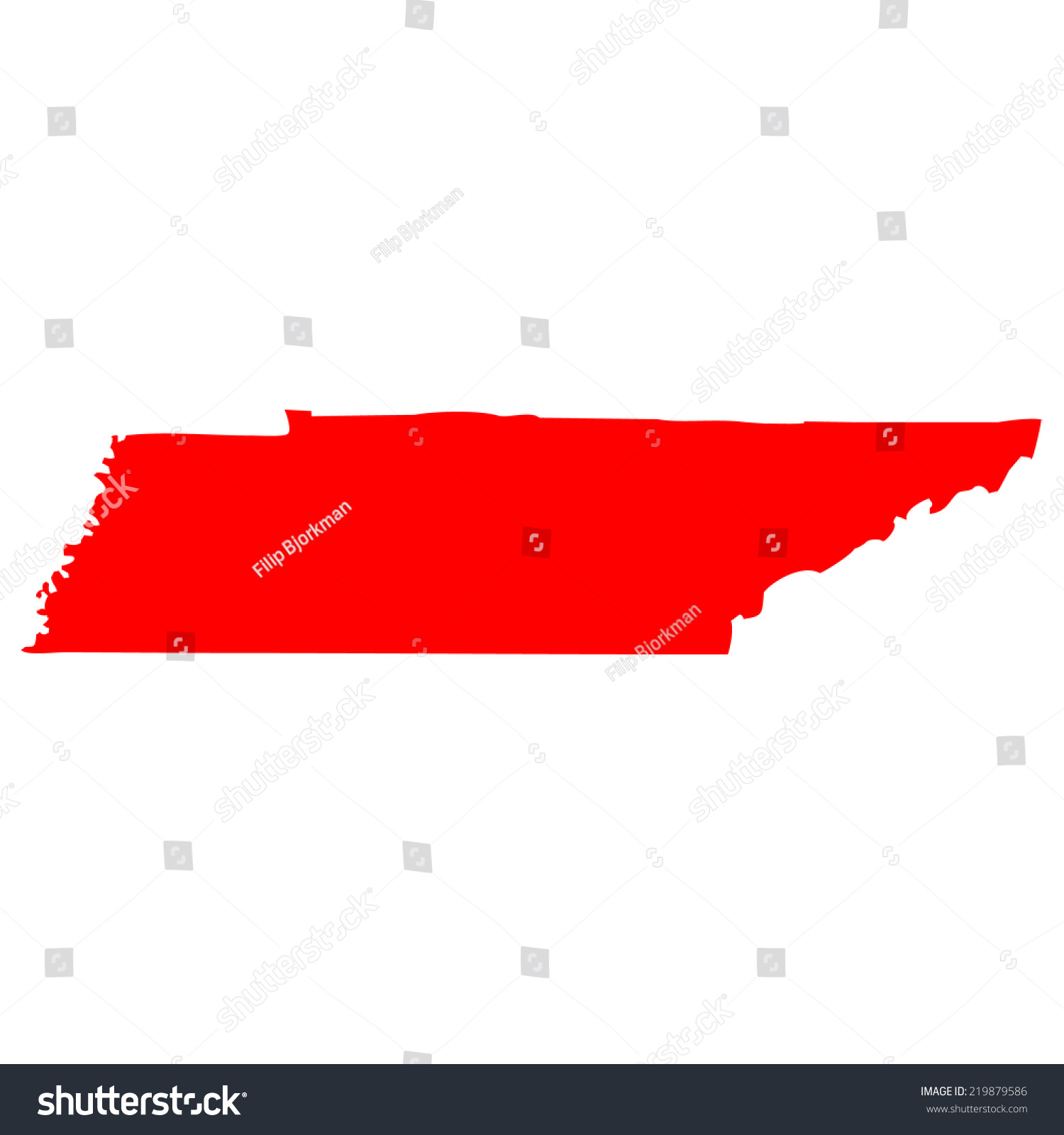 High Detailed Red Vector Map Tennessee Stock Vector (Royalty Free ...