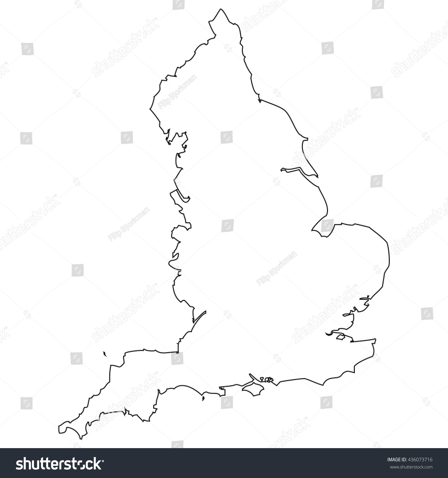 High Detailed Vector Contour Map England: vector de stock (libre de ...