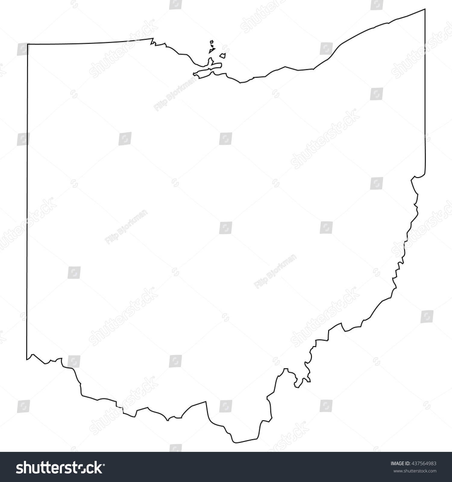 High Detailed Vector Contour Map Ohio Stock Vector (Royalty Free) 437564983