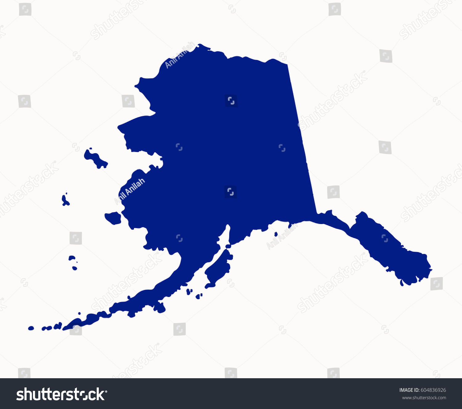 High Detailed Vector Map Alaska Stock Vector (Royalty Free) 604836926
