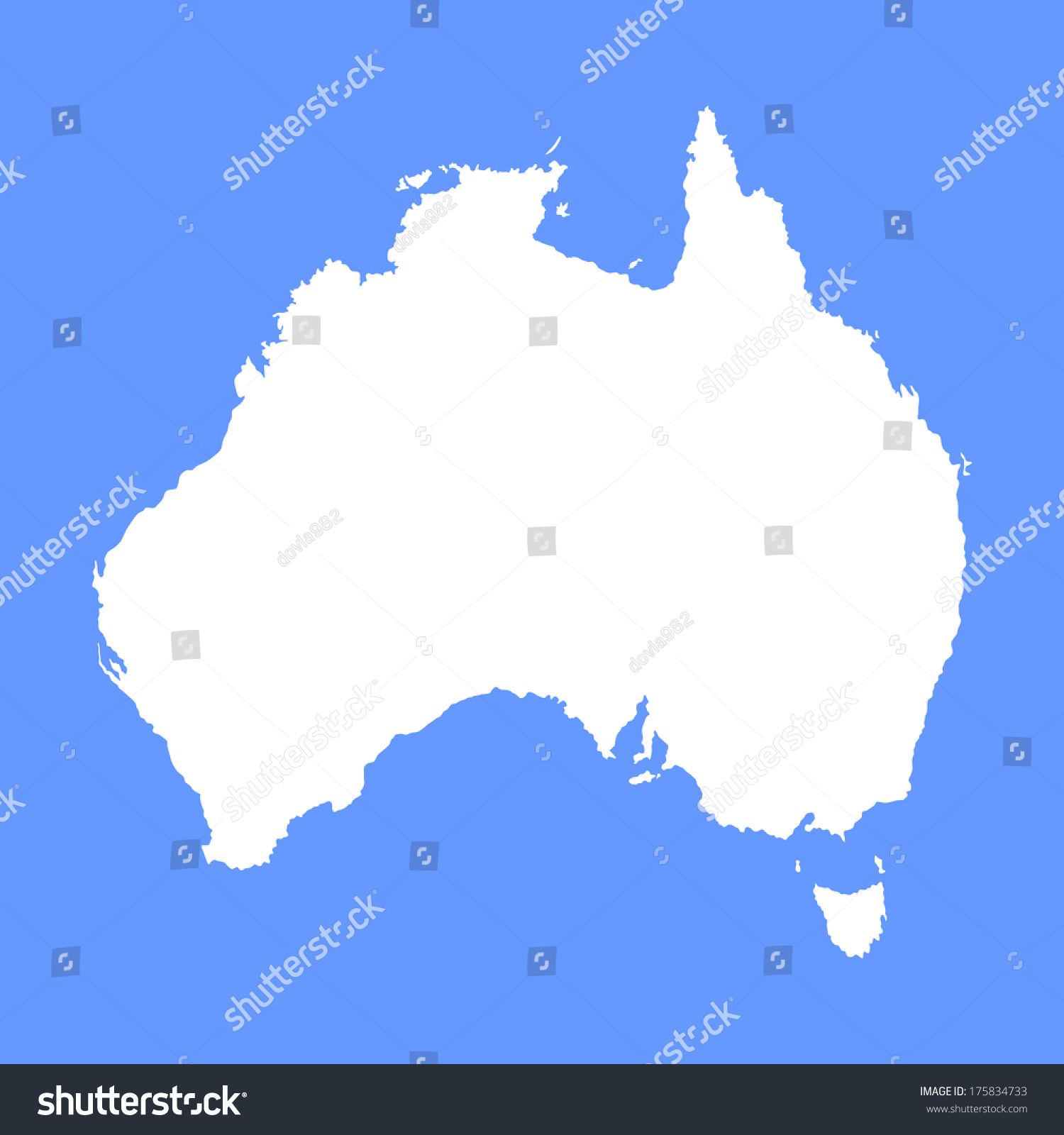 High Detailed Vector Map Australia Outline Stock Vector (Royalty Free ...