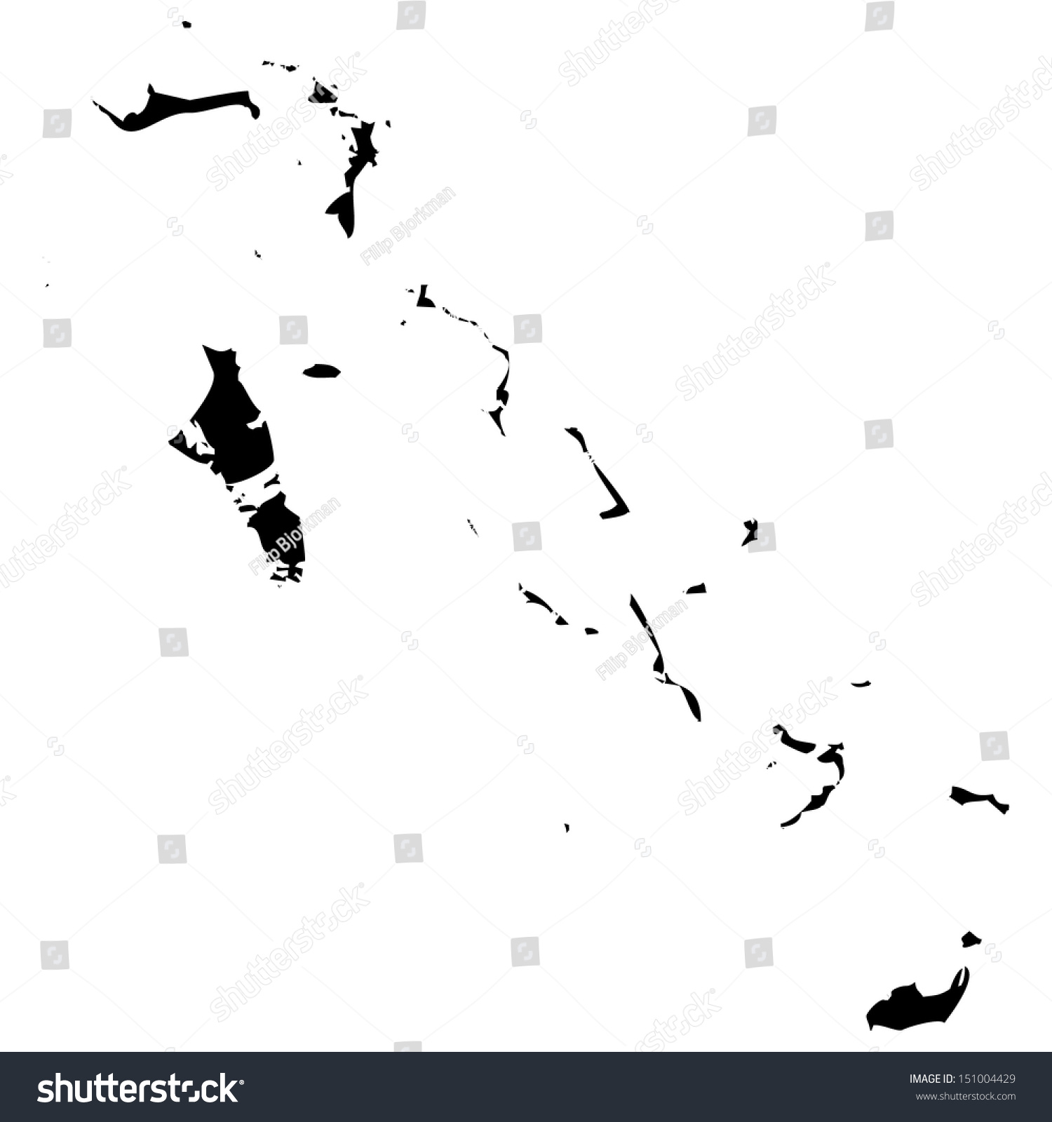High Detailed Vector Map Bahamas Stock Vector (Royalty Free) 151004429 ...