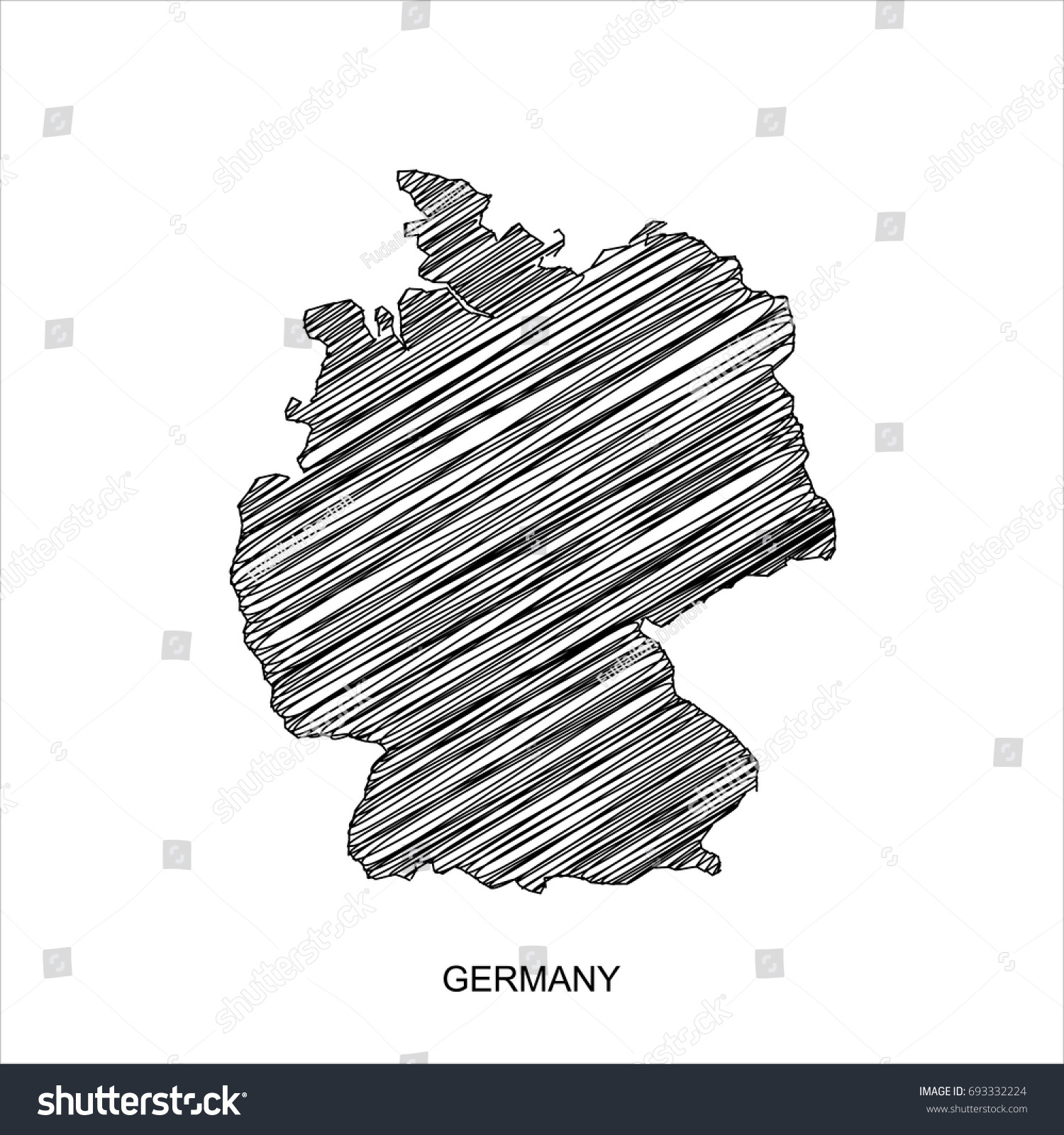 High Detailed Vector Map Germany Map Stock Vector (Royalty Free) 693332224