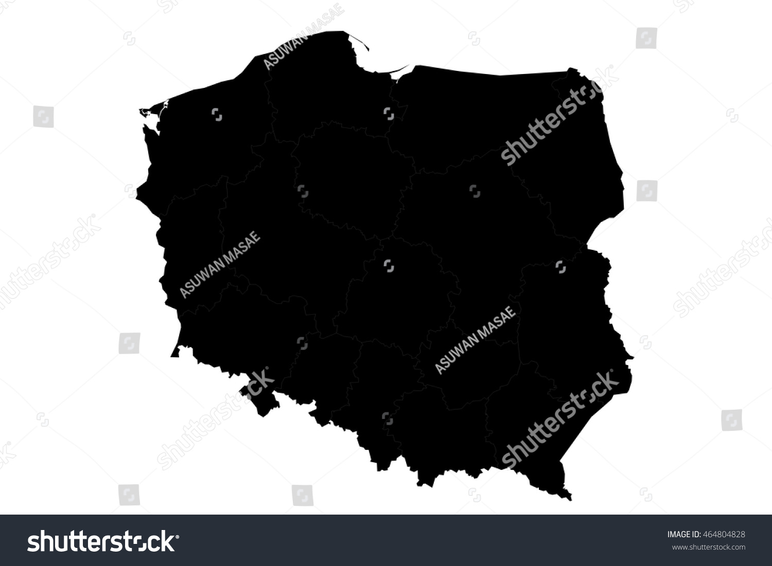 High Detailed Vector Map Poland: เวกเตอร์สต็อก (ปลอดค่าลิขสิทธิ์) 464804828