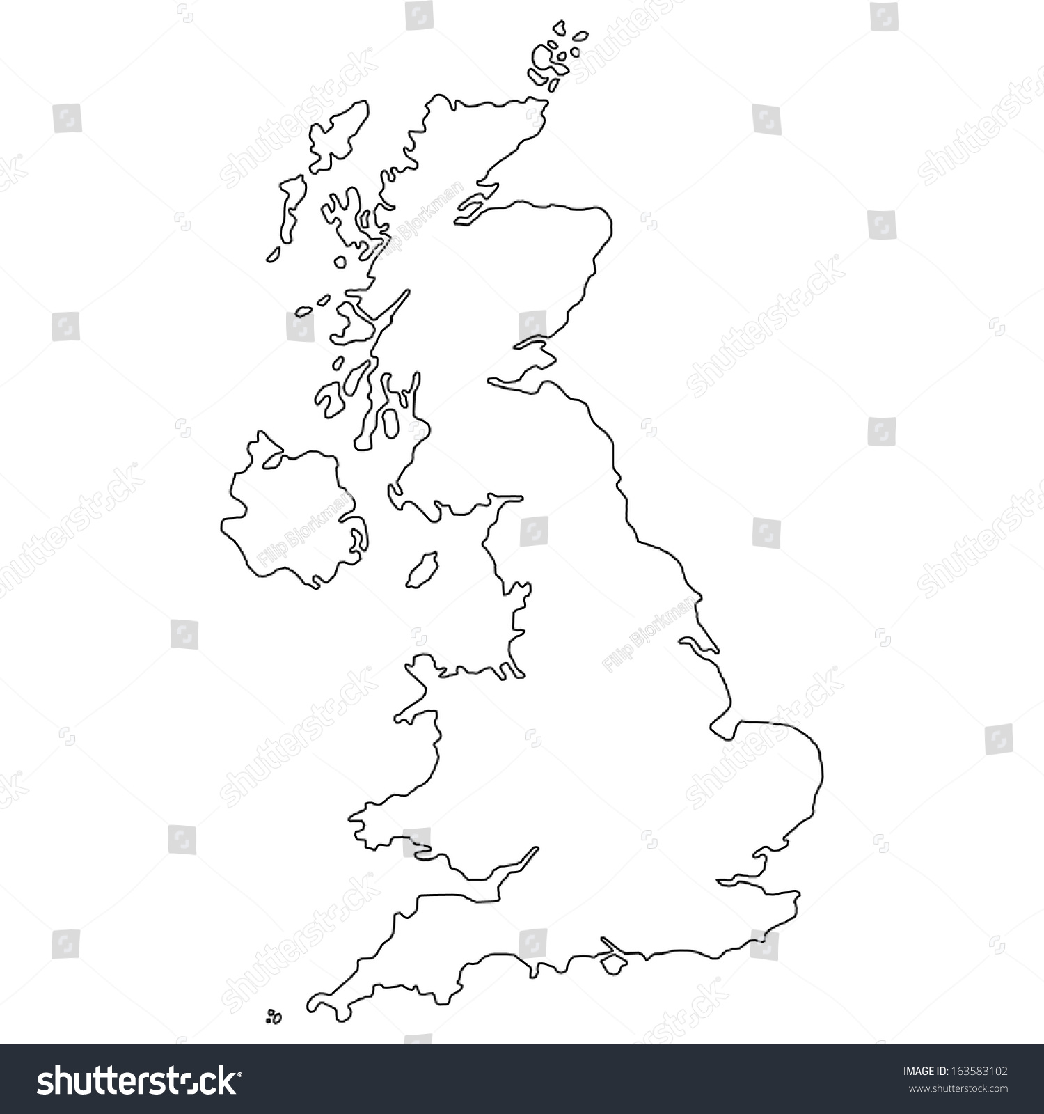 High Detailed Vector Map United Kingdom Stock Vector (Royalty Free ...