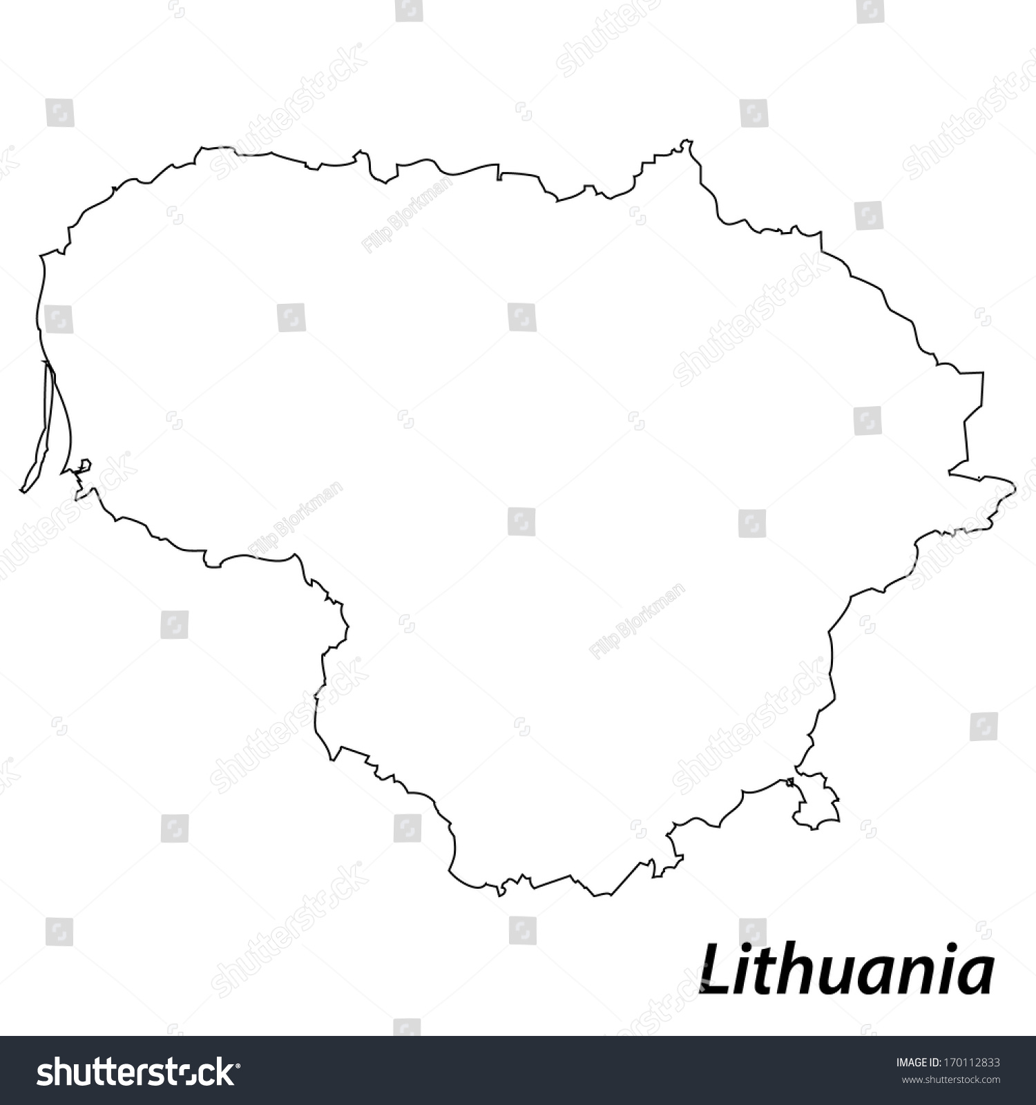 High Detailed Vector Map Contour Lithuania: เวกเตอร์สต็อก (ปลอดค่า ...