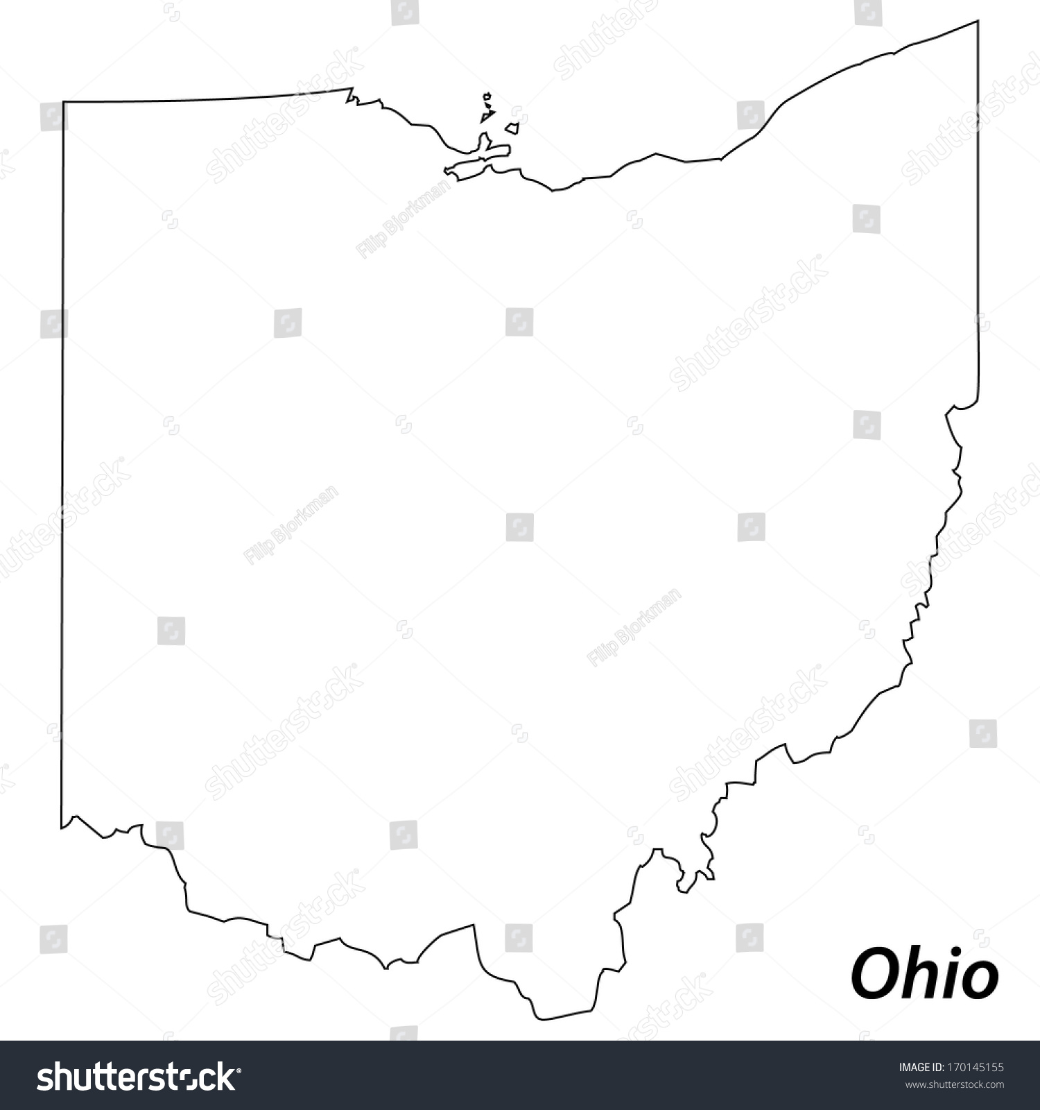 High Detailed Vector Map Contour Ohio Stock Vector (Royalty Free) 170145155