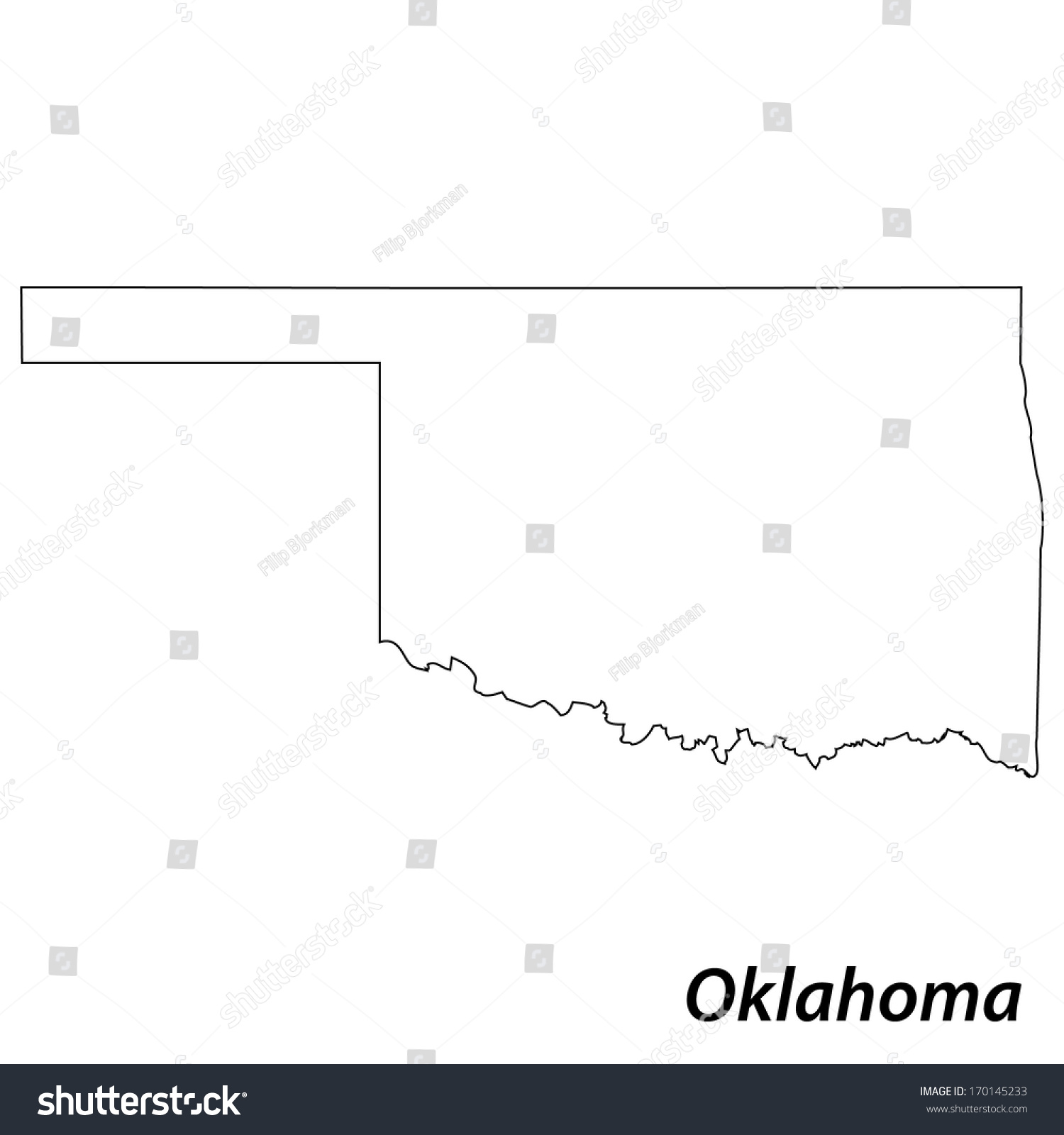 High Detailed Vector Map Contour Oklahoma: vector de stock (libre de ...