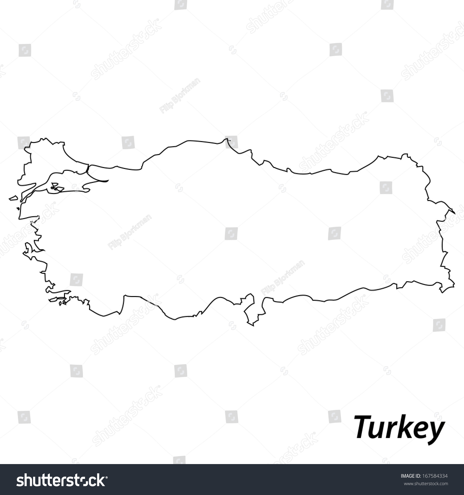 High Detailed Vector Map Contour Turkey 스톡 벡터(로열티 프리) 167584334 ...