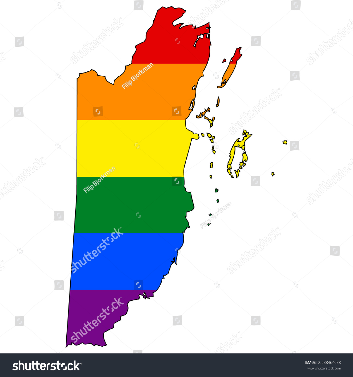 High Detailed Vector Map Pride Flag: vector de stock (libre de regalías) 238464088 | Shutterstock