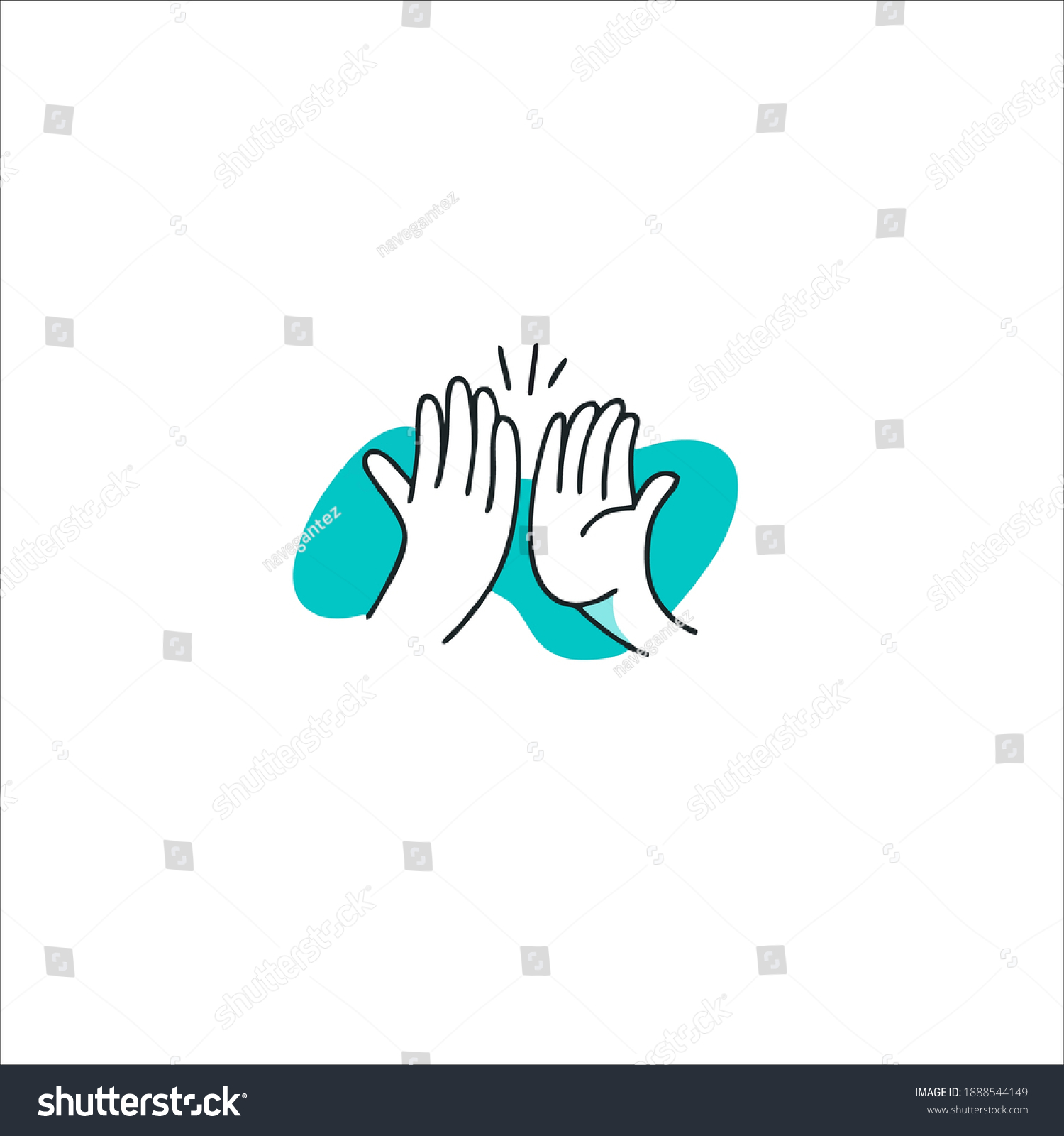High Five Symbol Logo Vector Illustration Stock Vector (Royalty Free ...