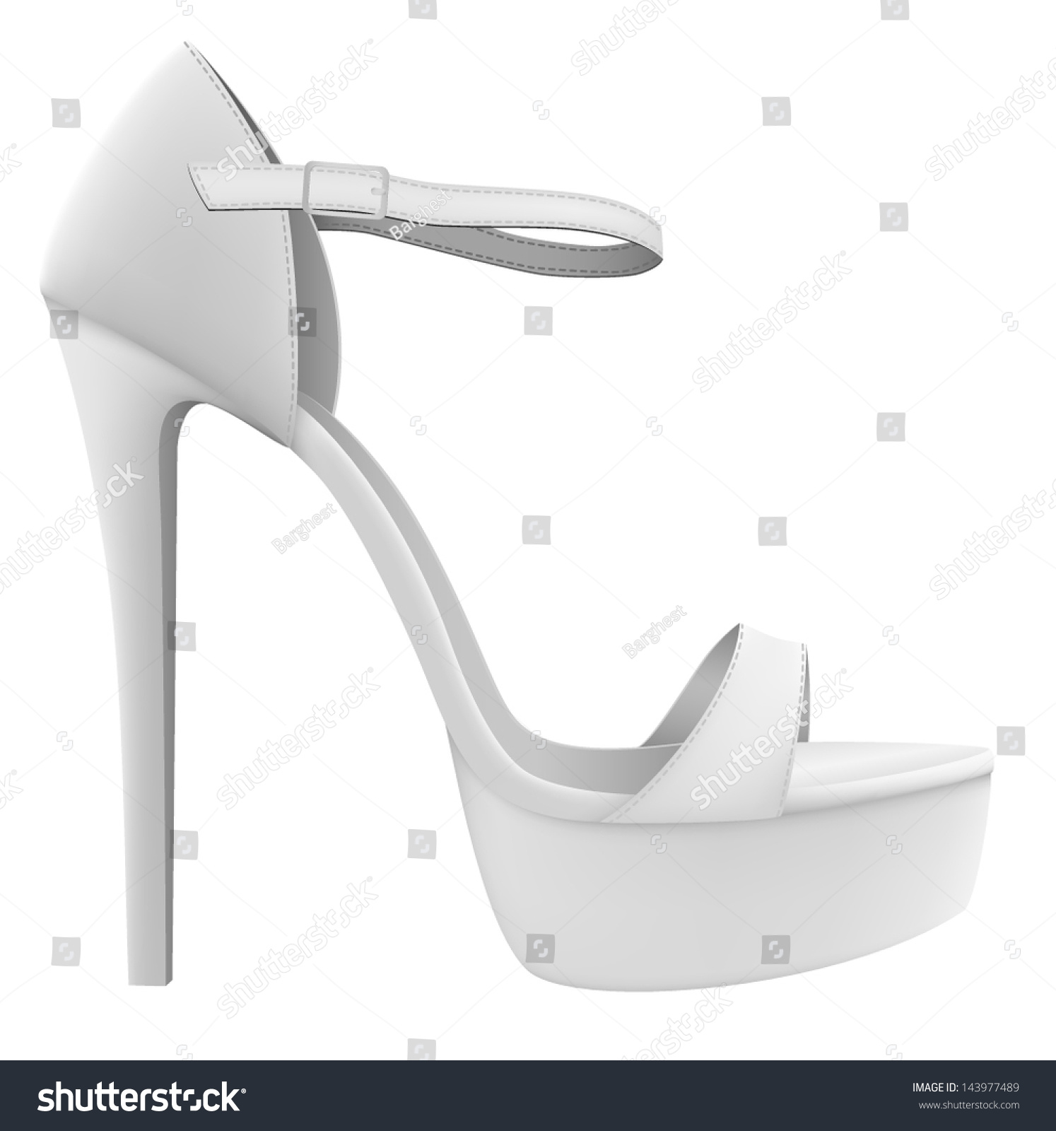 Highheeled Blank Shoe Template Stock Vector (Royalty Free) 143977489