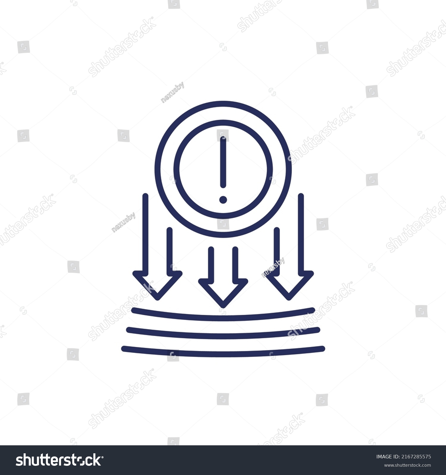 High Pressure Warning Line Icon Stock Vector (Royalty Free) 2167285575 ...