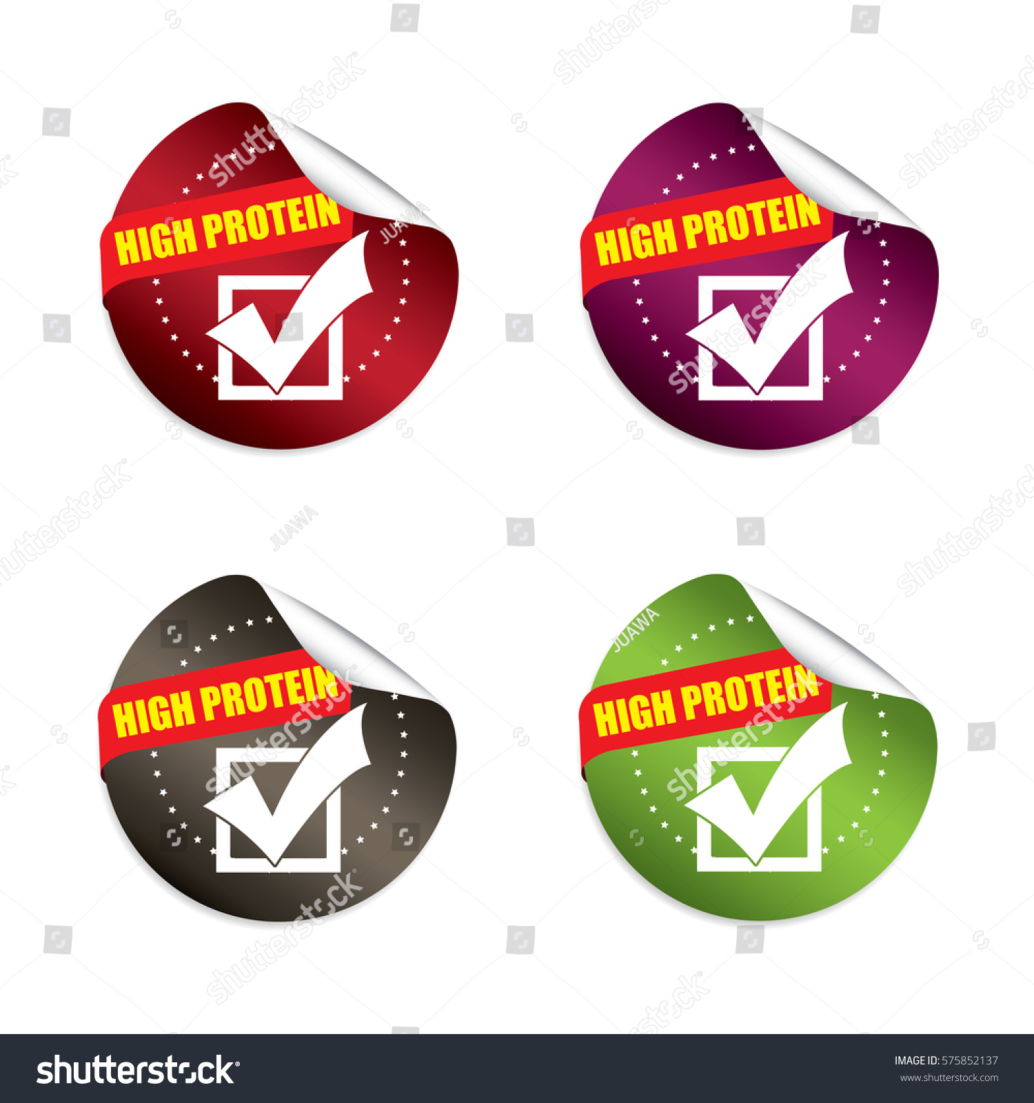High Protein Round Stickersvector: เวกเตอร์สต็อก (ปลอดค่าลิขสิทธิ์ ...