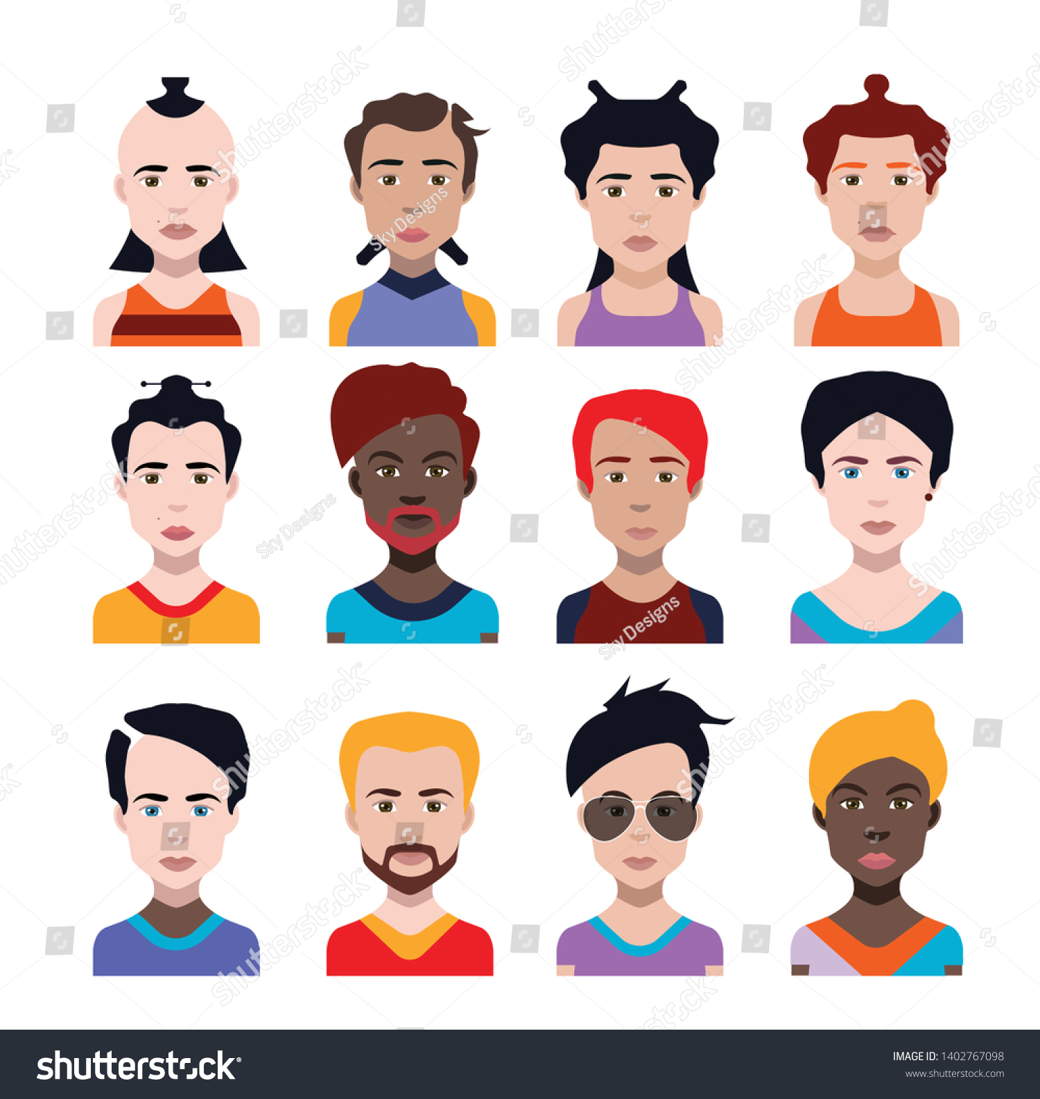 Vektor Stok High Quality Avatar Vector Set (Tanpa Royalti) 1402767098 ...