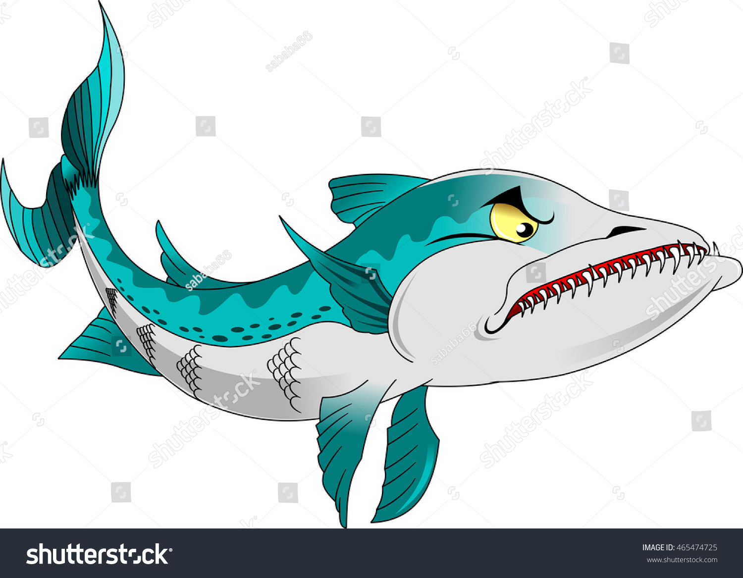 High Quality Barracuda Cartoon Character Include Stock Vector (Royalty ...
